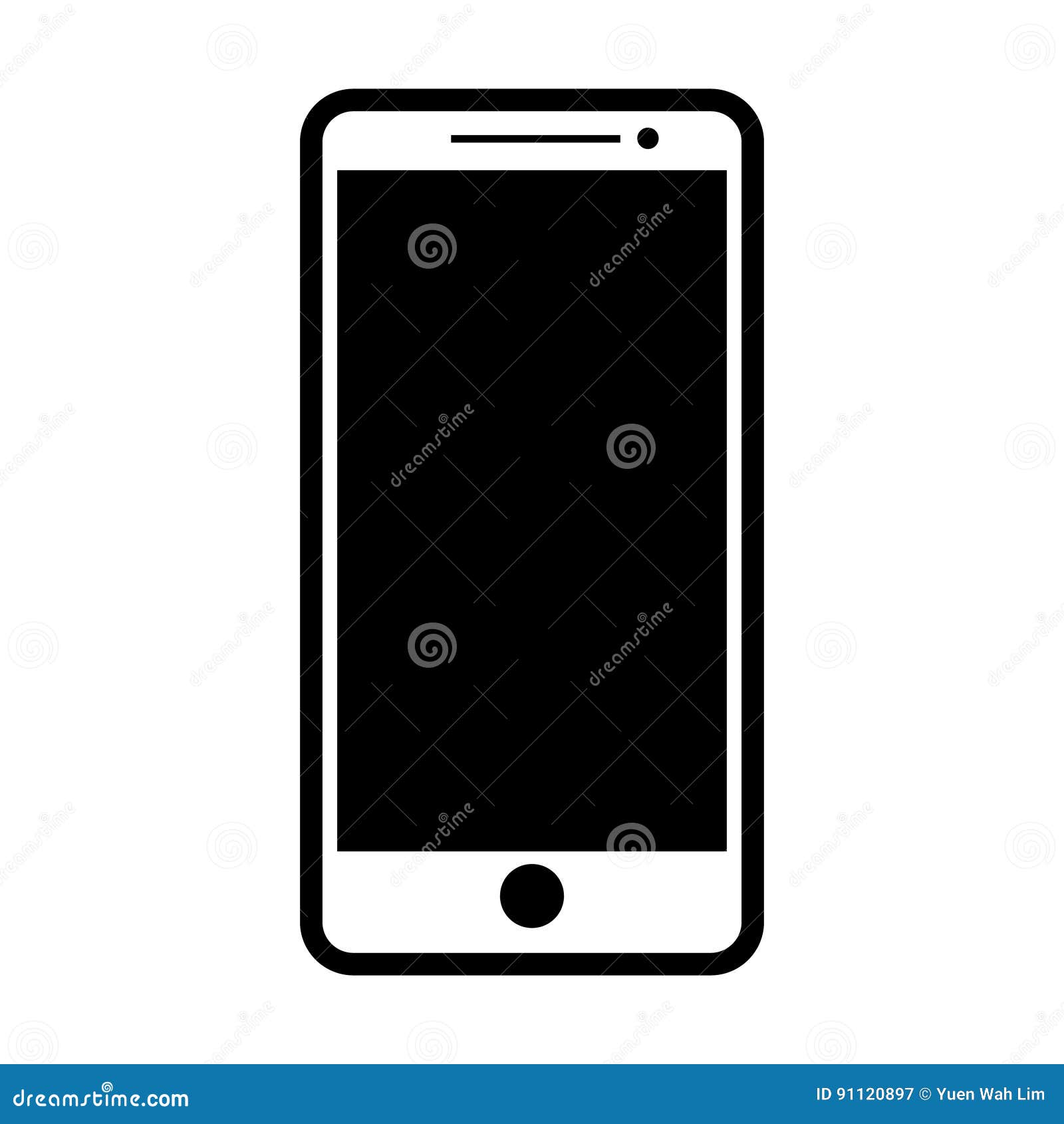 Vector of Smartphone Black and White. EPS8 . Stock Vector ...
