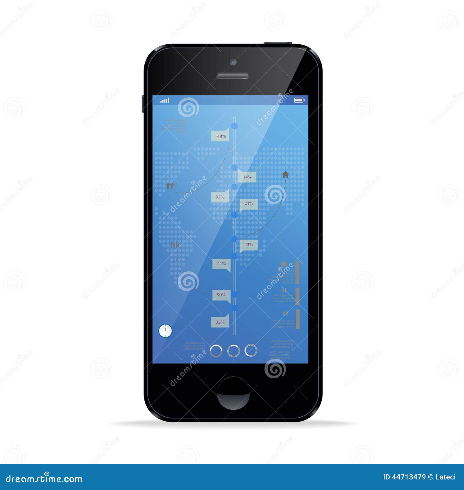 Vector Smartphone with Blue Screen Stock Vector - Illustration of ...