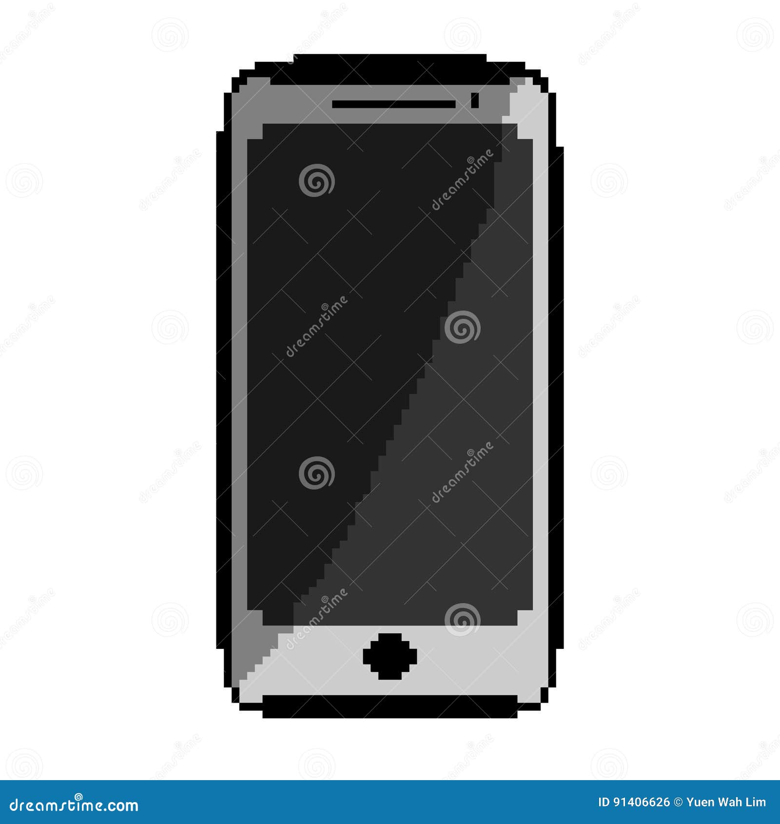 Vector of Smartphone Grey Color 8 Bit Pixel with Shadow Tone. E Stock ...