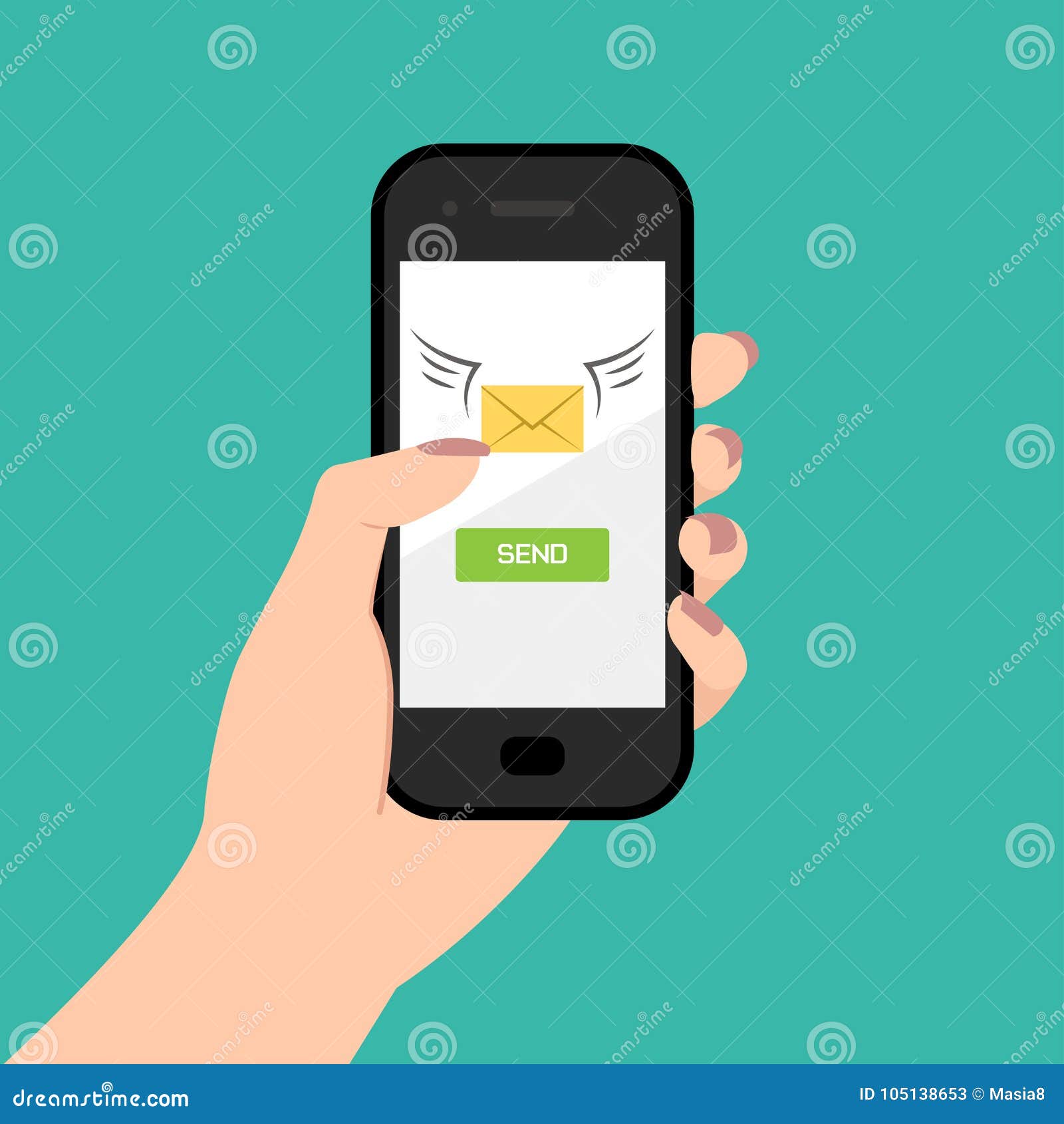 Sending message concept stock illustration. Illustration of mail ... Sending message concept stock illustration. Illustration of mail ...