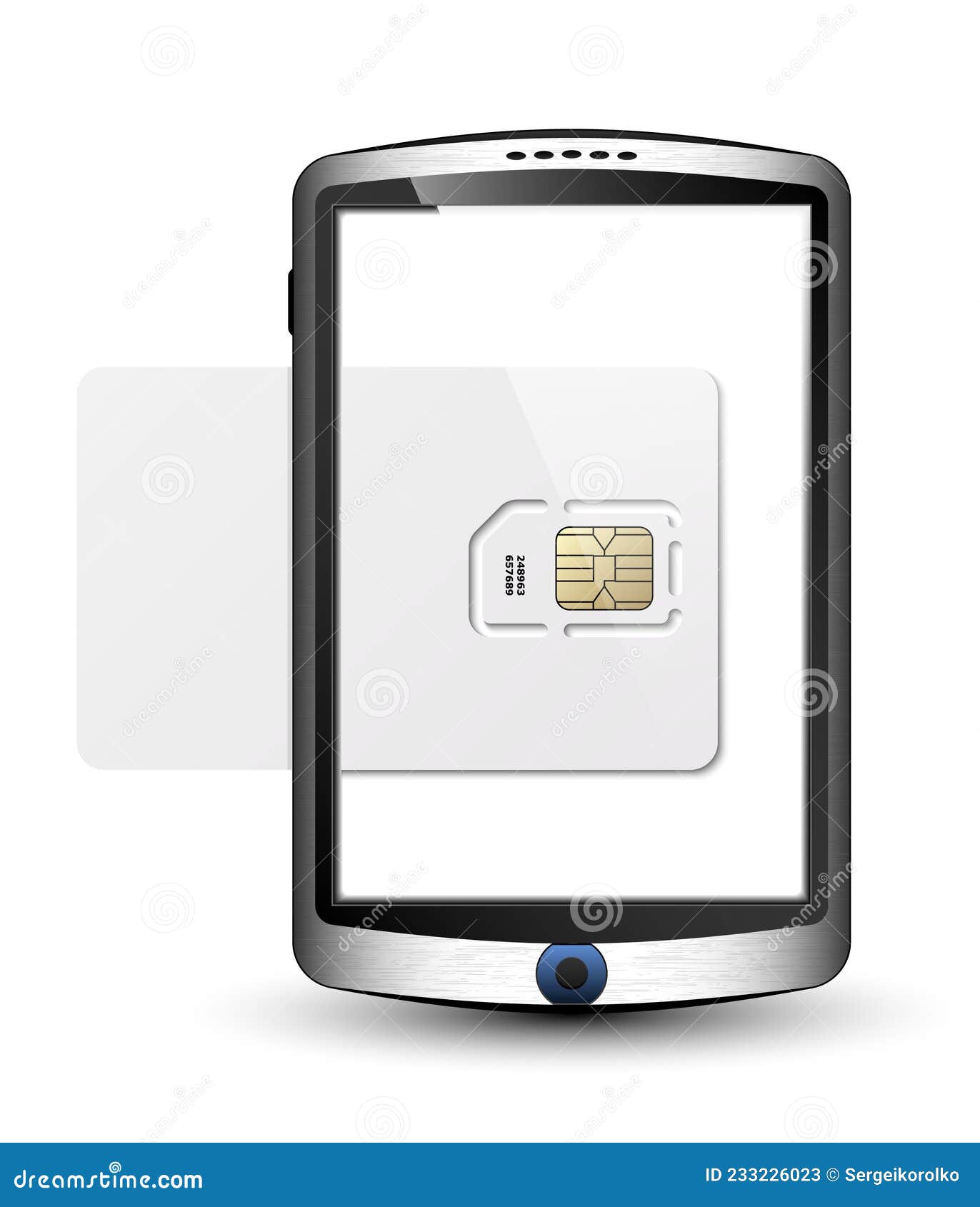 Vector Smartphone in Original Design with Blank White Sim Card Stock ...