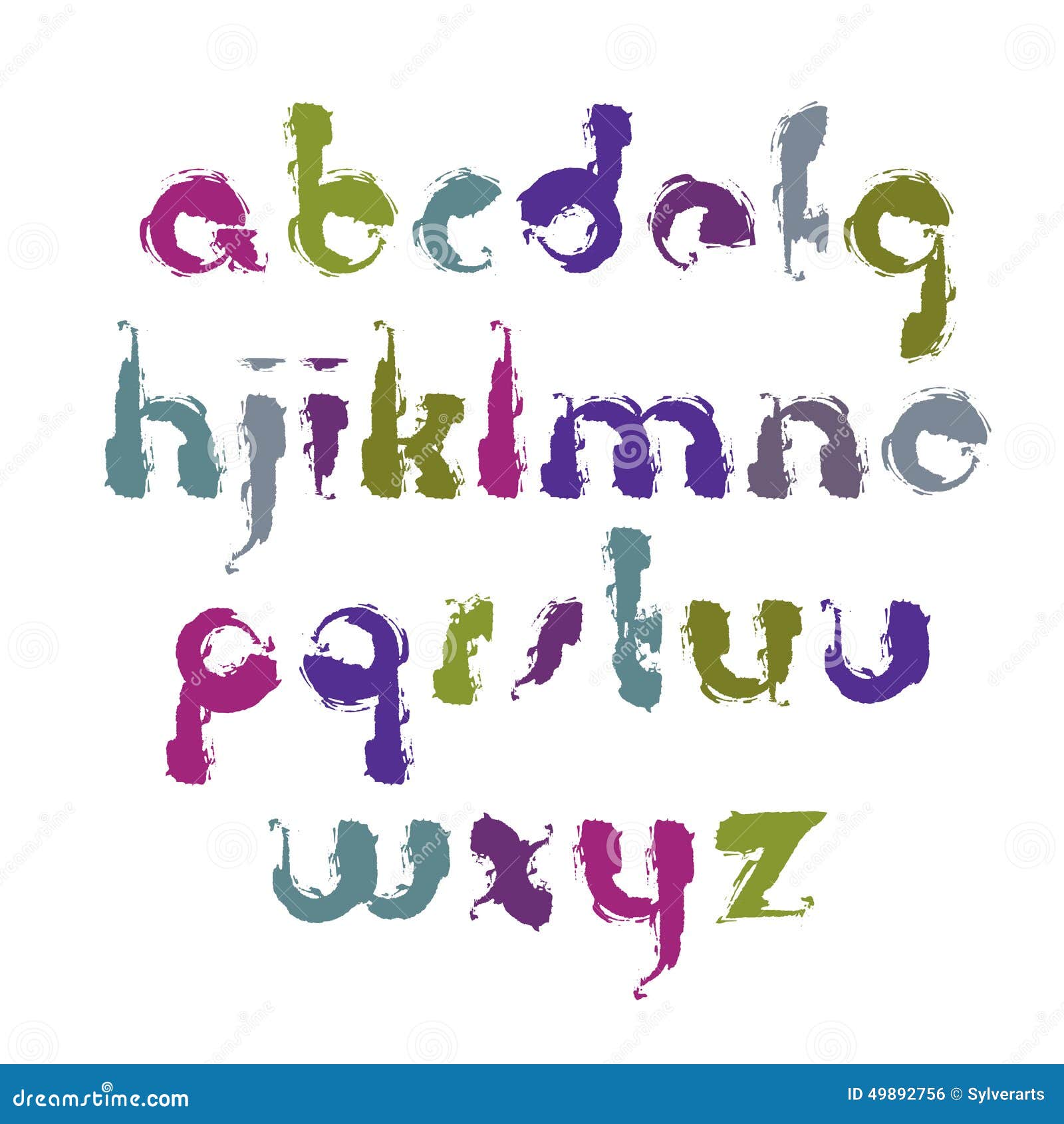 Vector Smear Hand-painted Small Letters Isolated Stock Vector ...