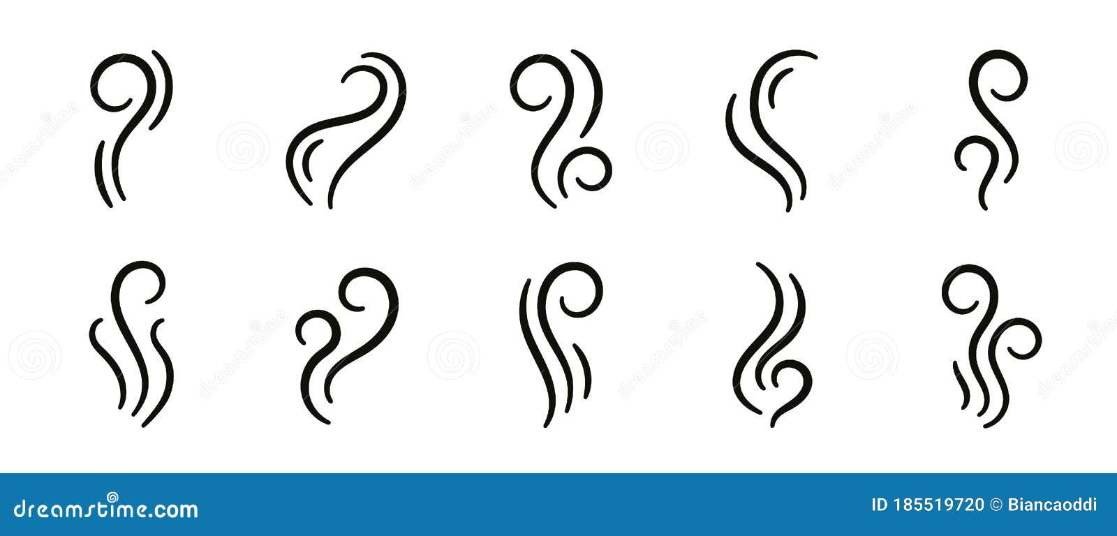 Vector Smell Icon. Set of Smoke, Steam, Vapour Illustration Stock ...