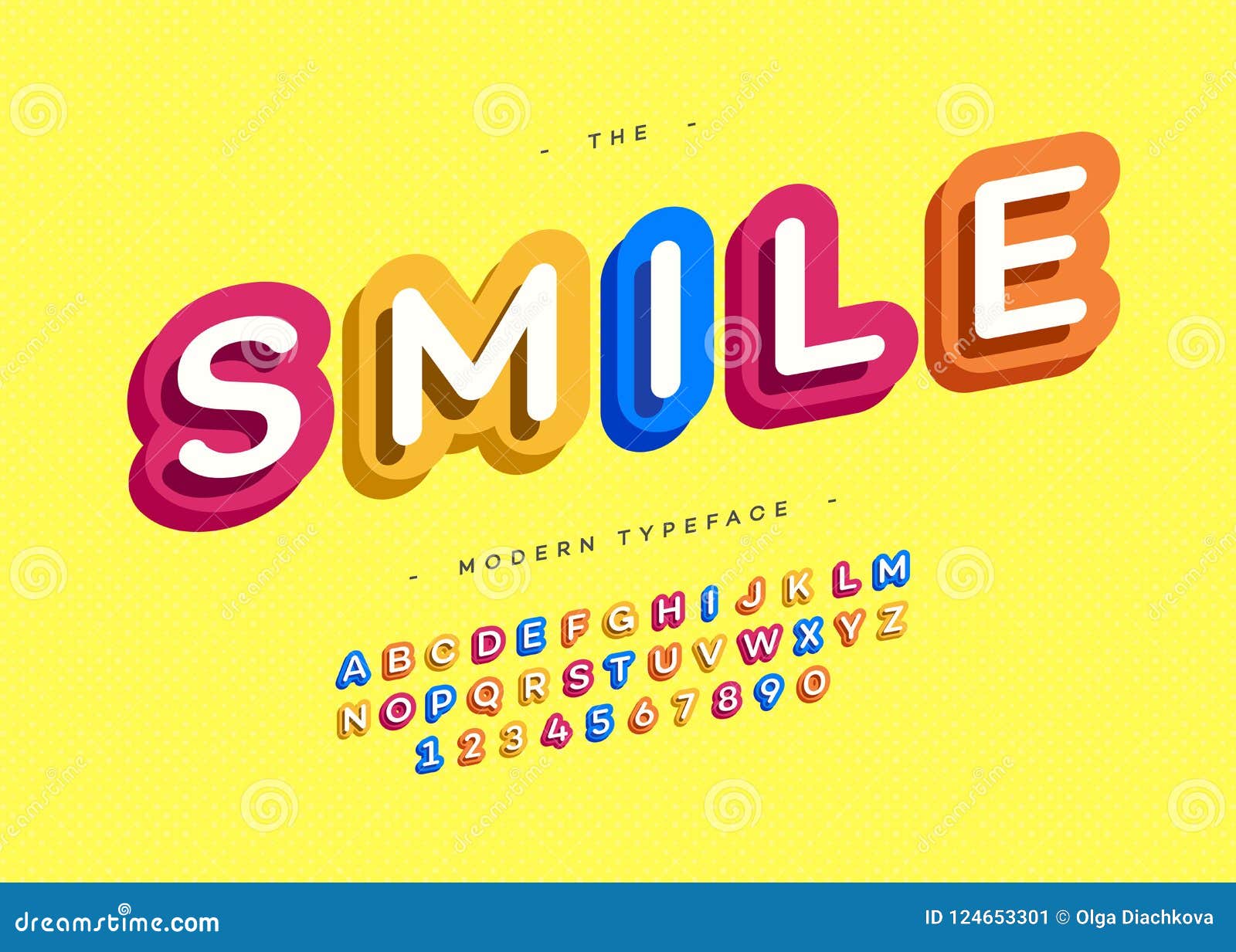 Vector Smile Font 3d Bold Typography Colorful Style Stock Vector ... Vector Smile Font 3d Bold Typography Colorful Style Stock Vector ...