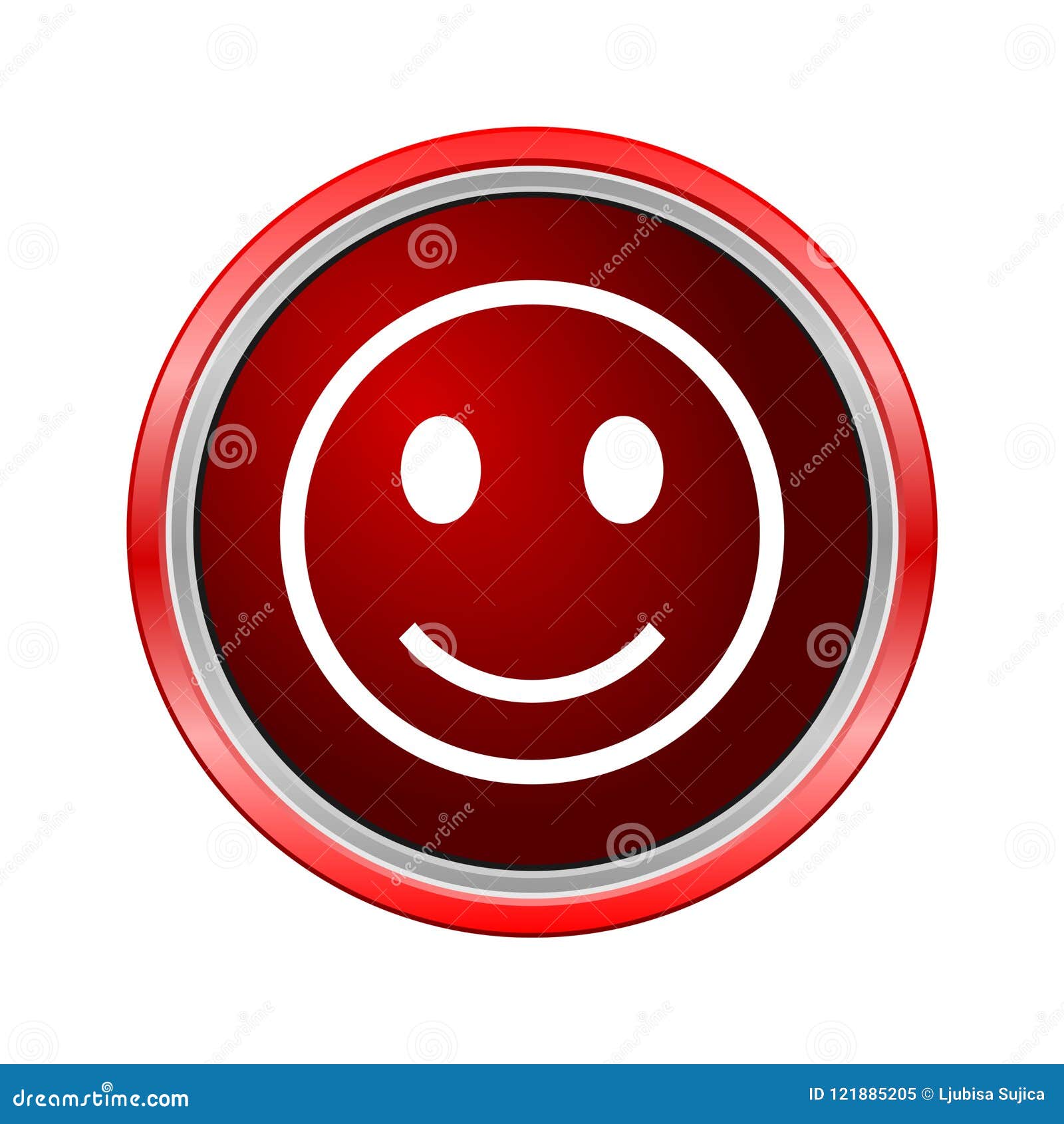 Vector Smile Icon, Internet Button on White Background Stock Vector ...