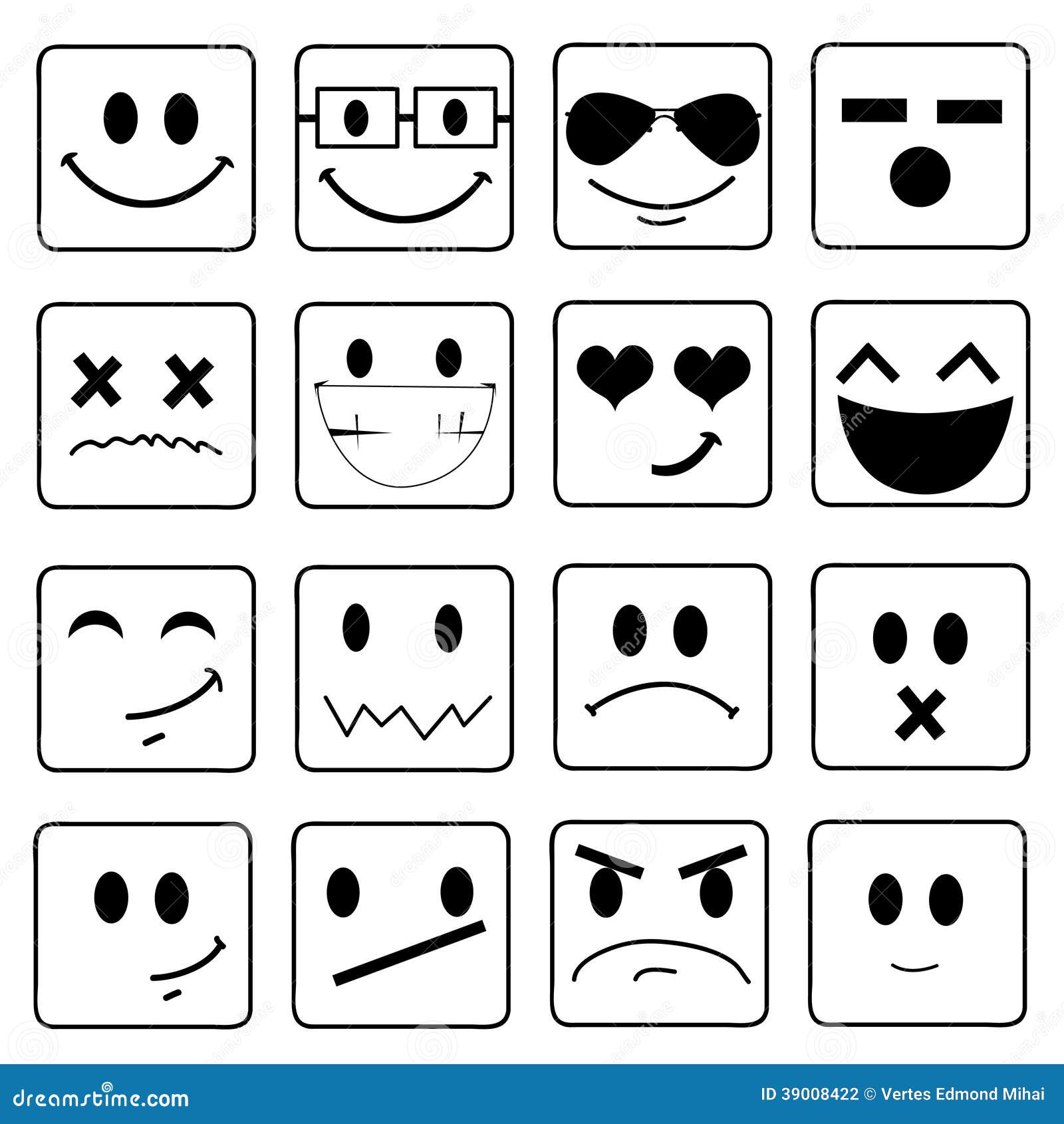Vector Smile Icon Set stock vector. Illustration of positive - 39008422