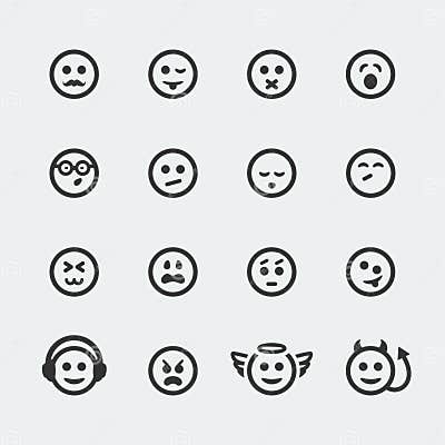 Vector smile mini icons #2 stock vector. Illustration of emoticon ...