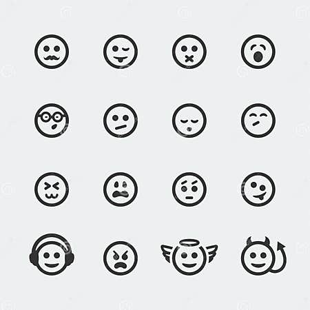 Vector smile mini icons #2 stock vector. Illustration of emoticon ...