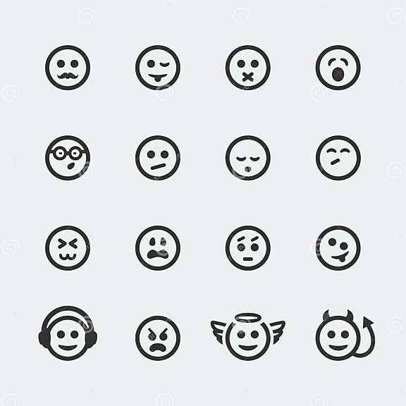 Vector smile mini icons #2 stock vector. Illustration of emoticon ...