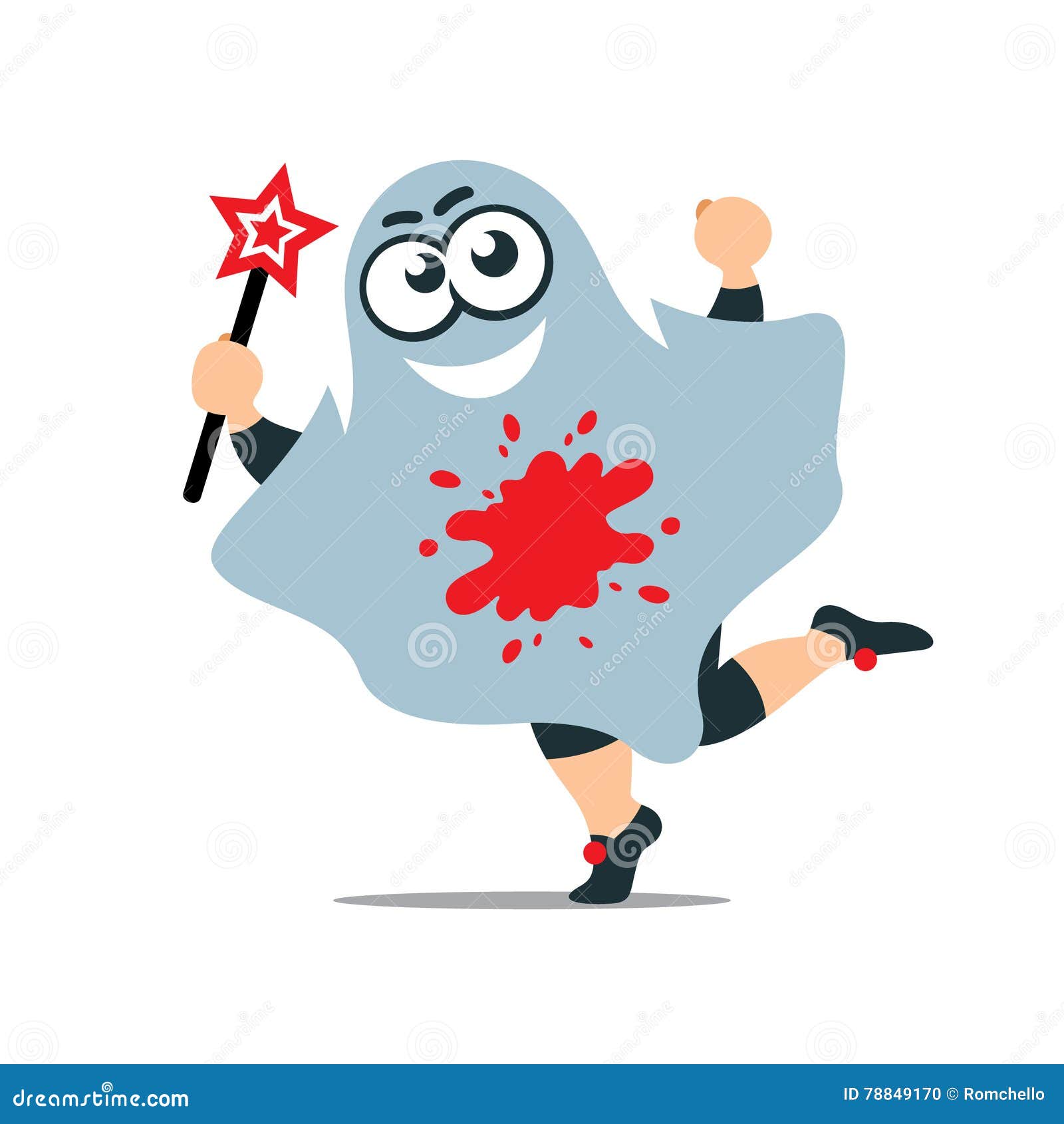 Vector Smile Spook Cartoon Illustration. Stock Vector - Illustration of ...