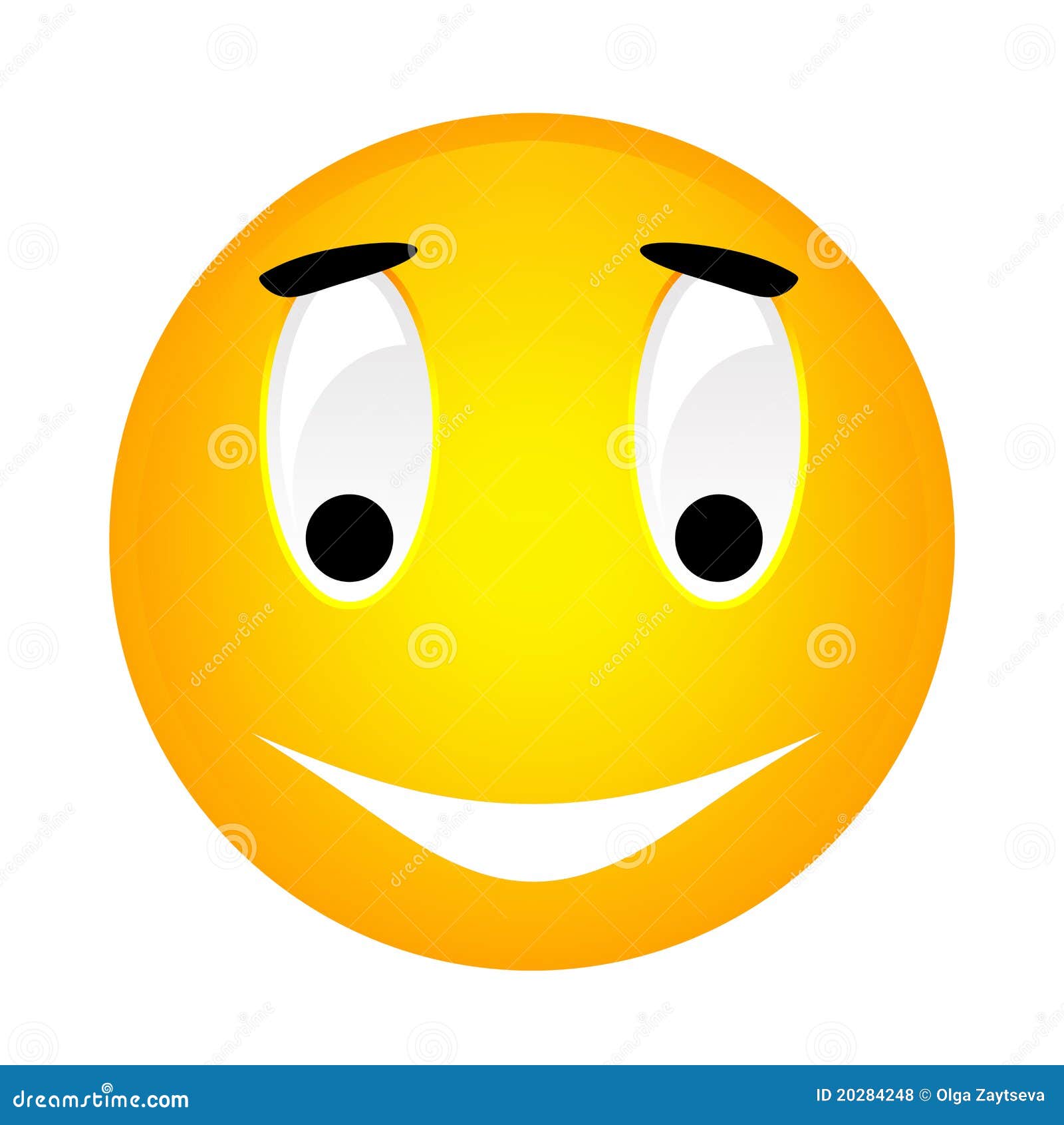 Vector Smiley Gele Emoticon. Stock Illustratie - Illustration of kijk ...