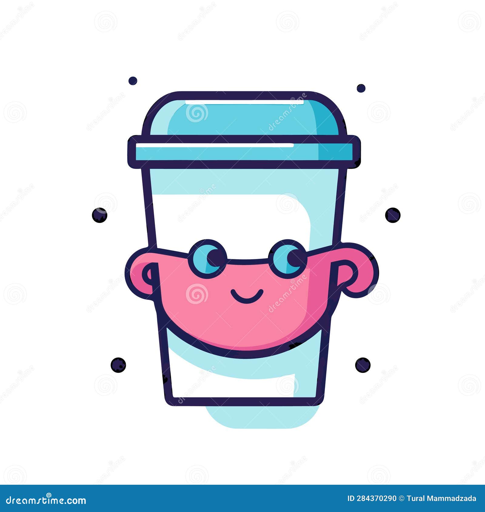 Vector of a Smiling Coffee Cup Icon in Vector Format Stock Vector ...