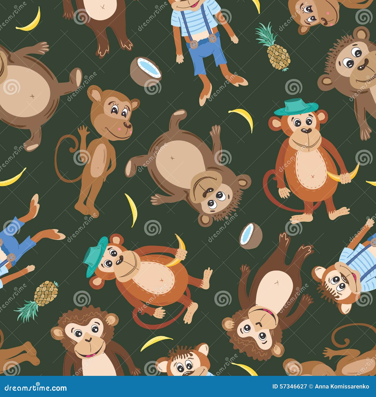 Vector Smiling Monkey Texture Stock Vector - Illustration of abstract ...