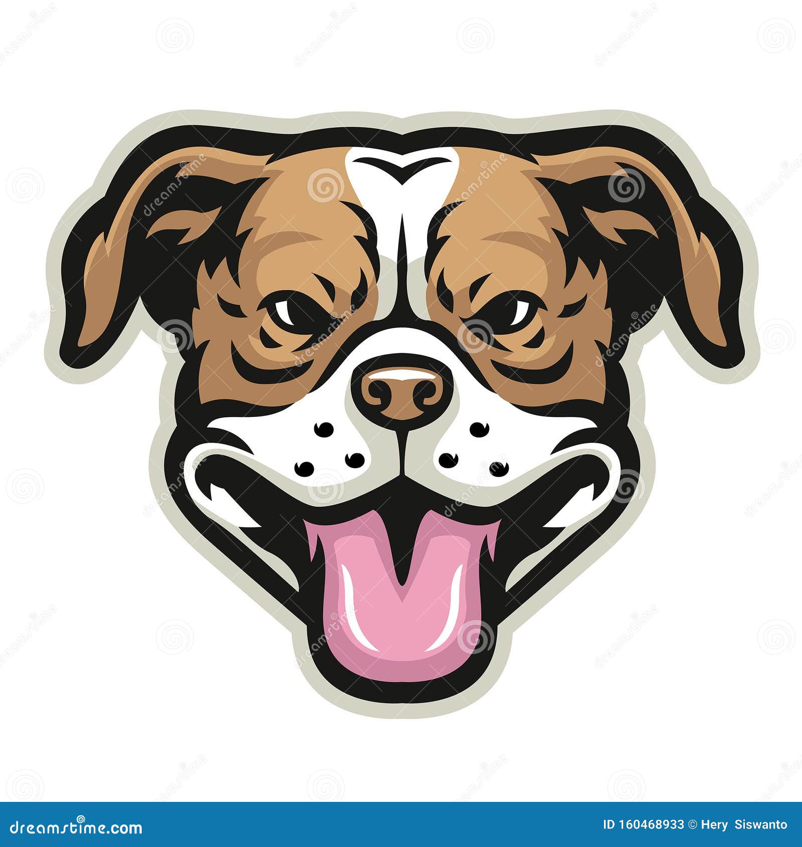 Craft Supplies & Tools Happy Pit Bull Cute Smiling Pit Bull Sticker Pit ...