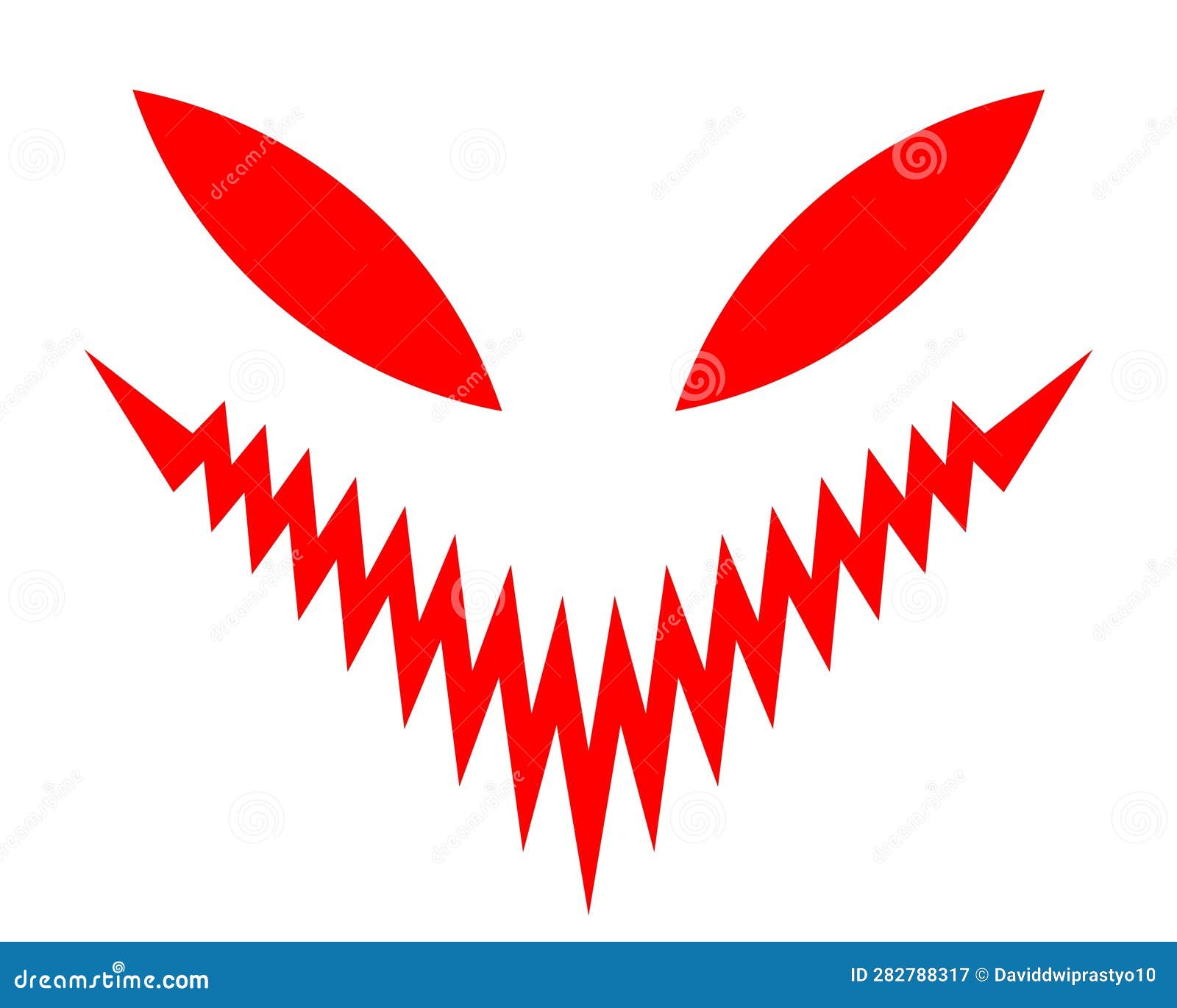 Vector Smiling Scary Monster Face Stock Vector - Illustration of ...