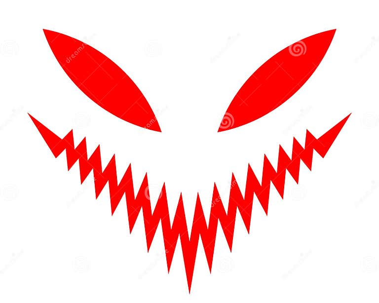 Vector Smiling Scary Monster Face Stock Vector - Illustration of ...
