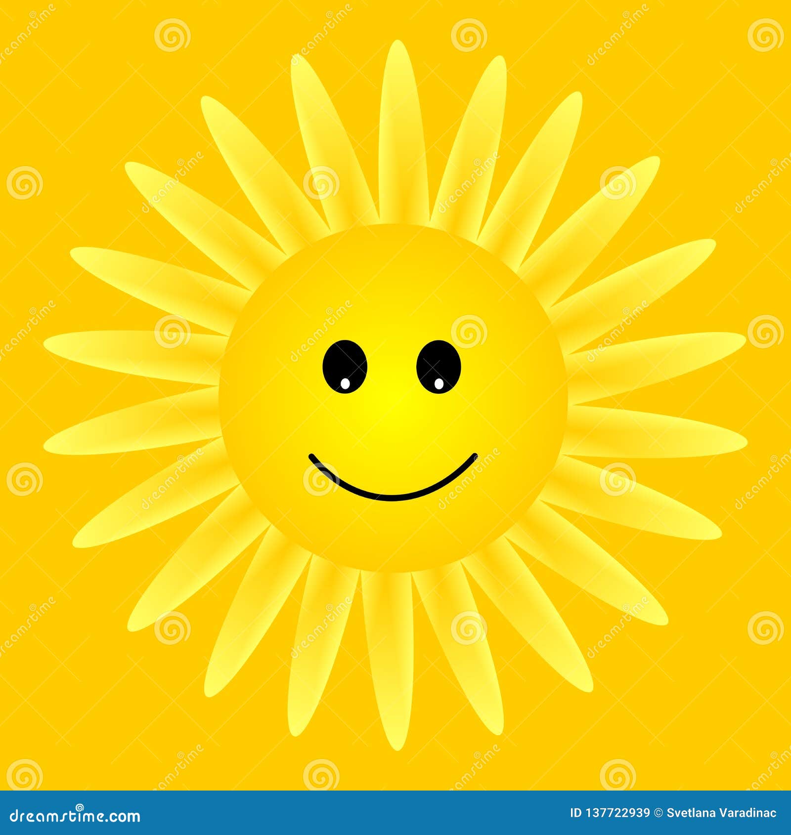 Vector Smiling Sun. Suitable for Icon, Wallpaper or Banner. Stock ...