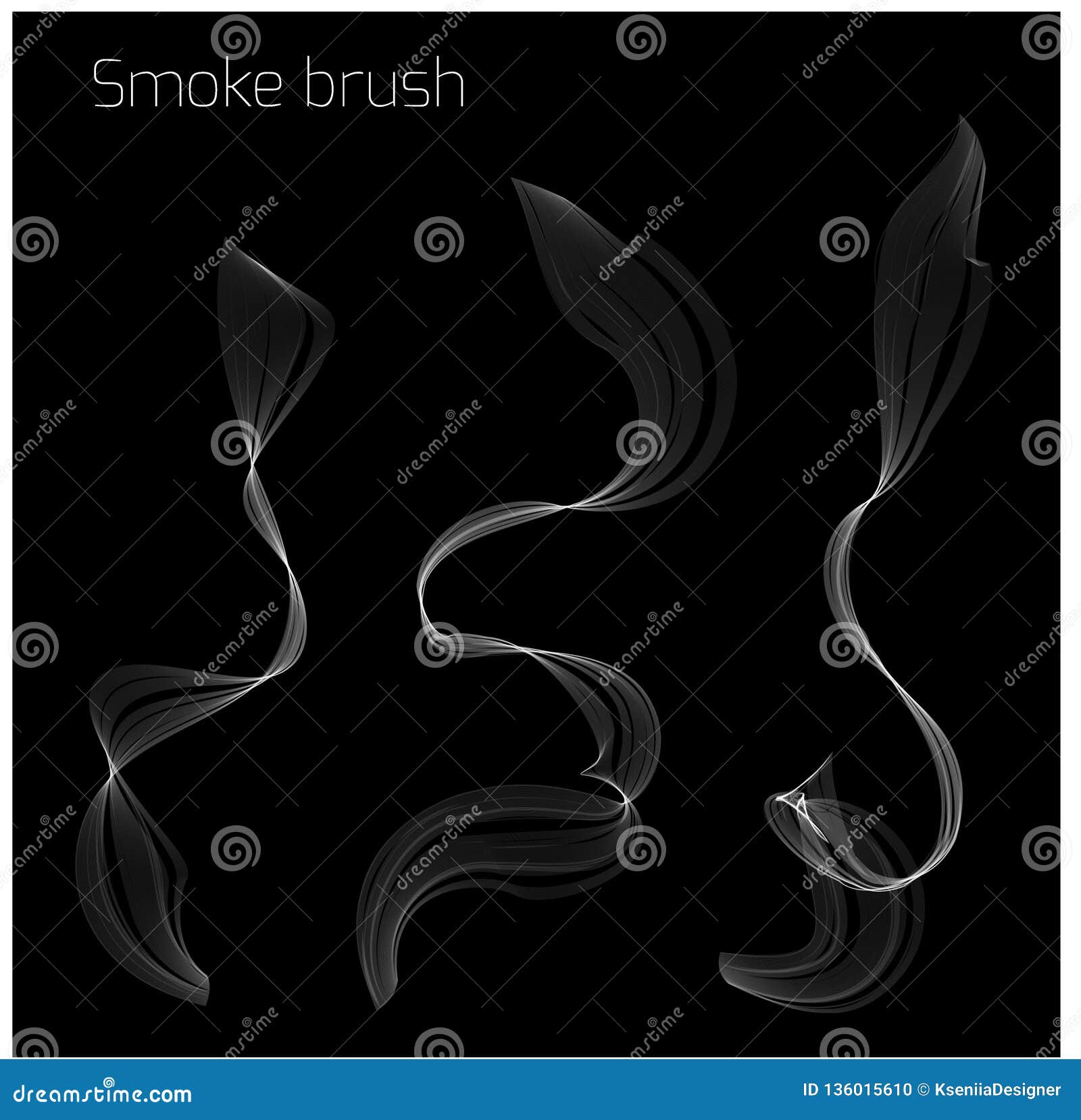Vector Smoke Brush. Vector Isolated Image of Smoke Stock Vector ...