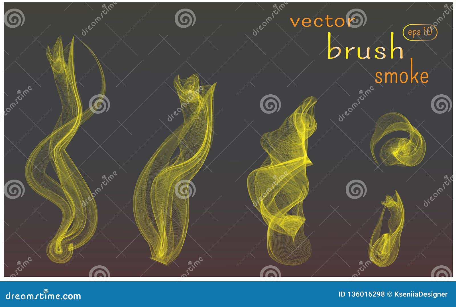 Vector Smoke Brush. Vector Isolated Image of Smoke Stock Vector ...