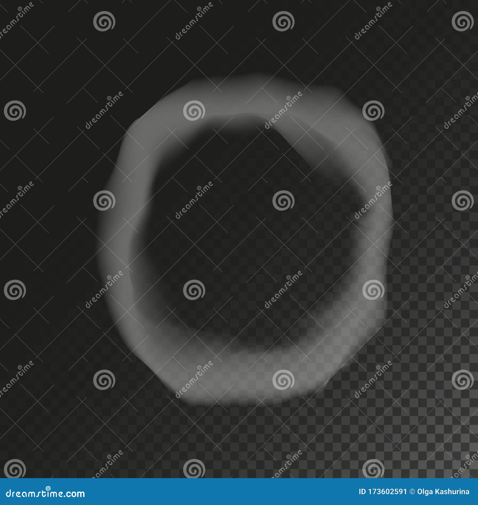 Vector Smoke Circle Isolated on Dark Background Stock Vector ...