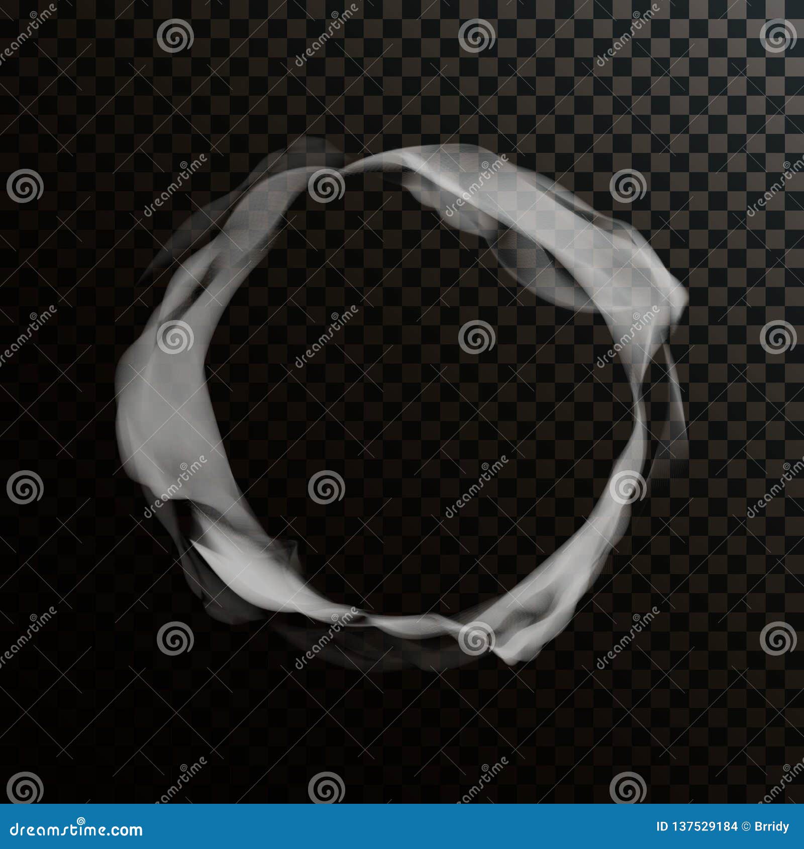 Vector Smoke Ring. Abstract Realistic Circle Smoke Texture. Template ...