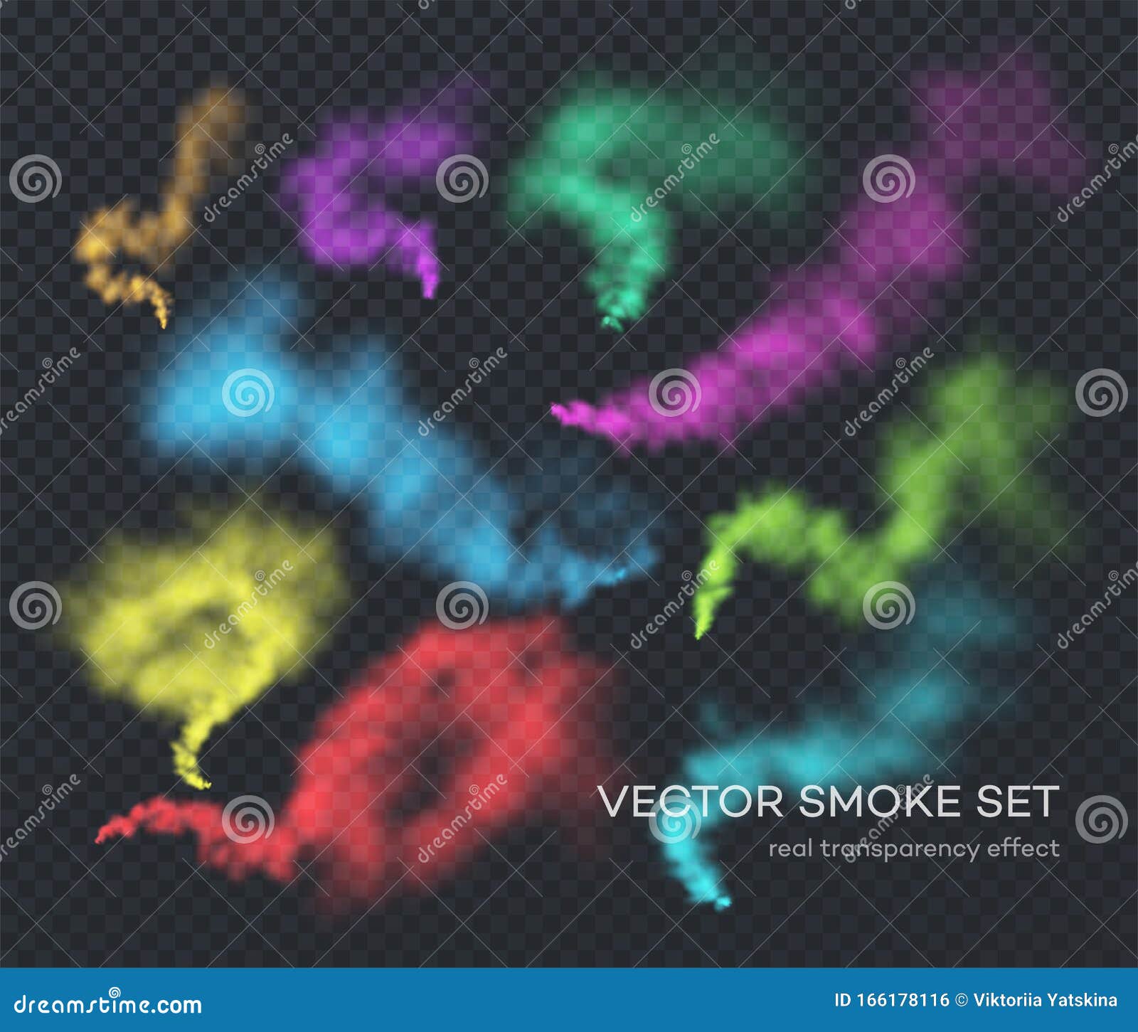 Vector Smoke. a Set of Different Color Realistic Insulated Transparent ...