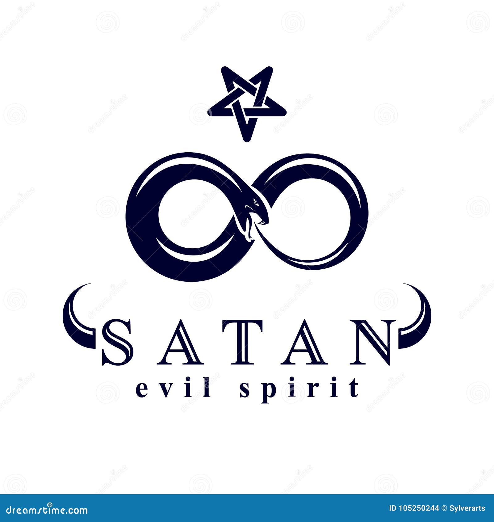Vector Snake Created with a Pentacle Symbol. Satan Graphic Vector ...