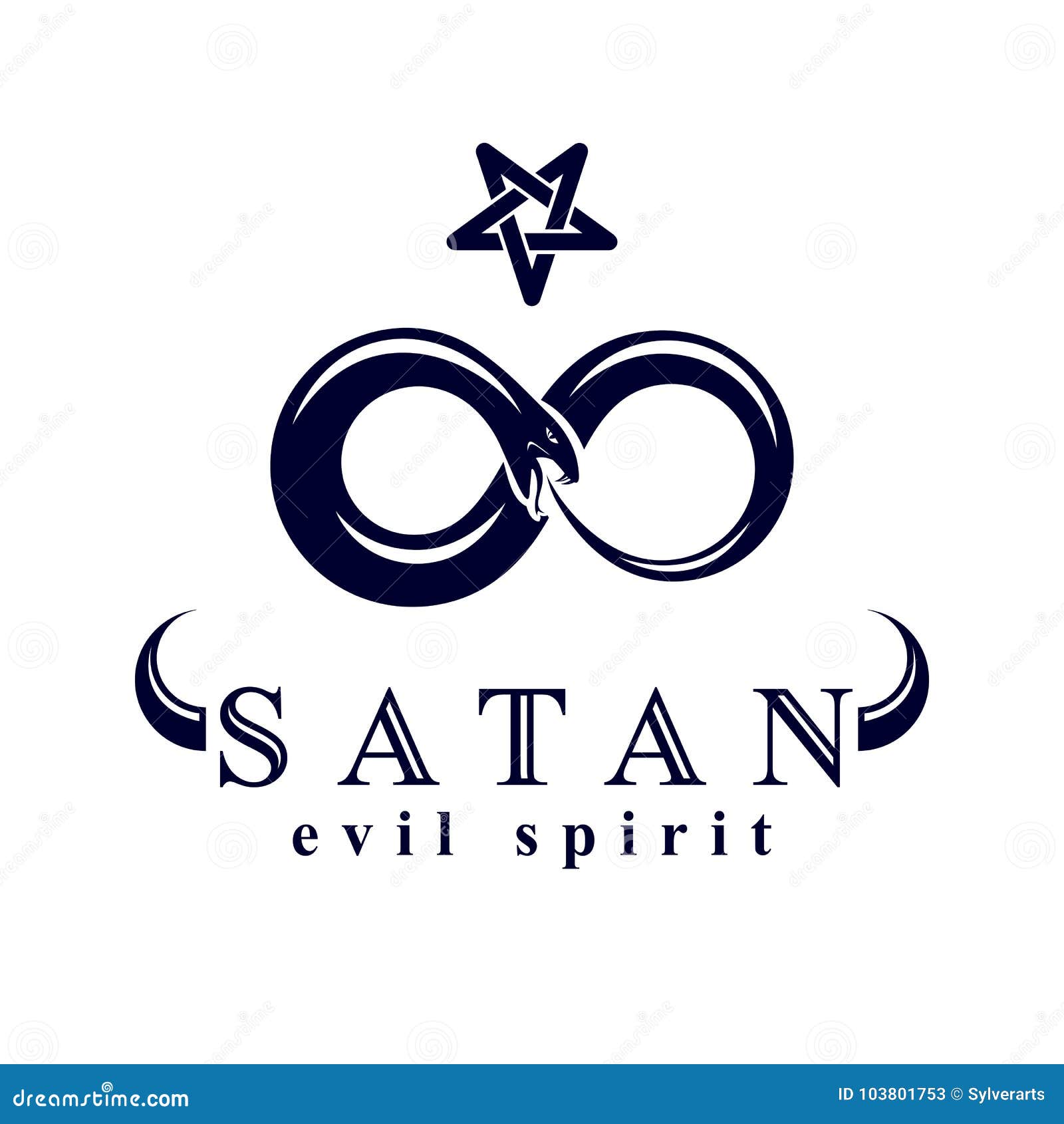 Vector Snake Created with a Pentacle Symbol. Satan Graphic Vector ...