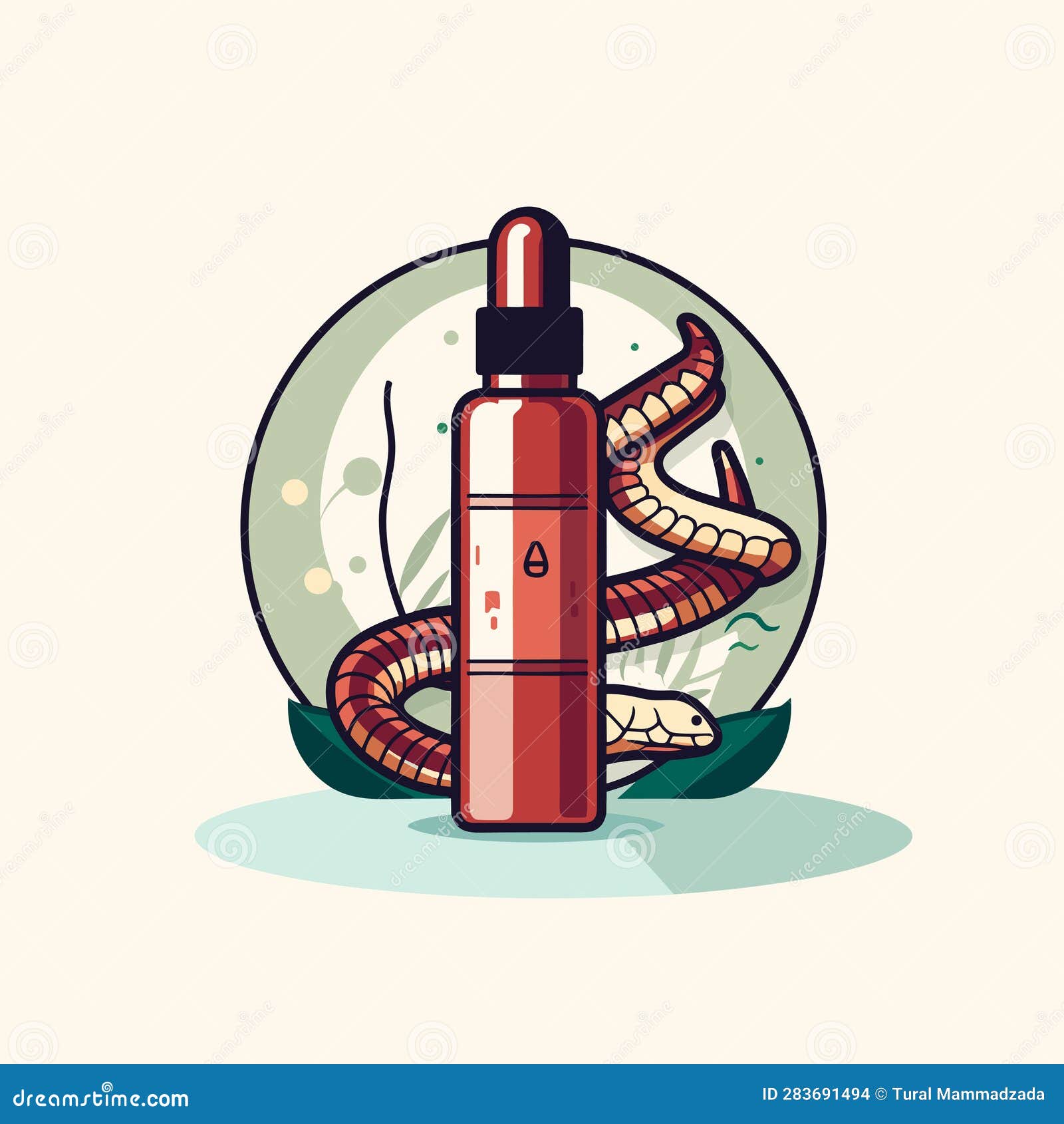 Vector of a Snake Inside a Bottle, Depicted As a Minimalist Line Icon ...