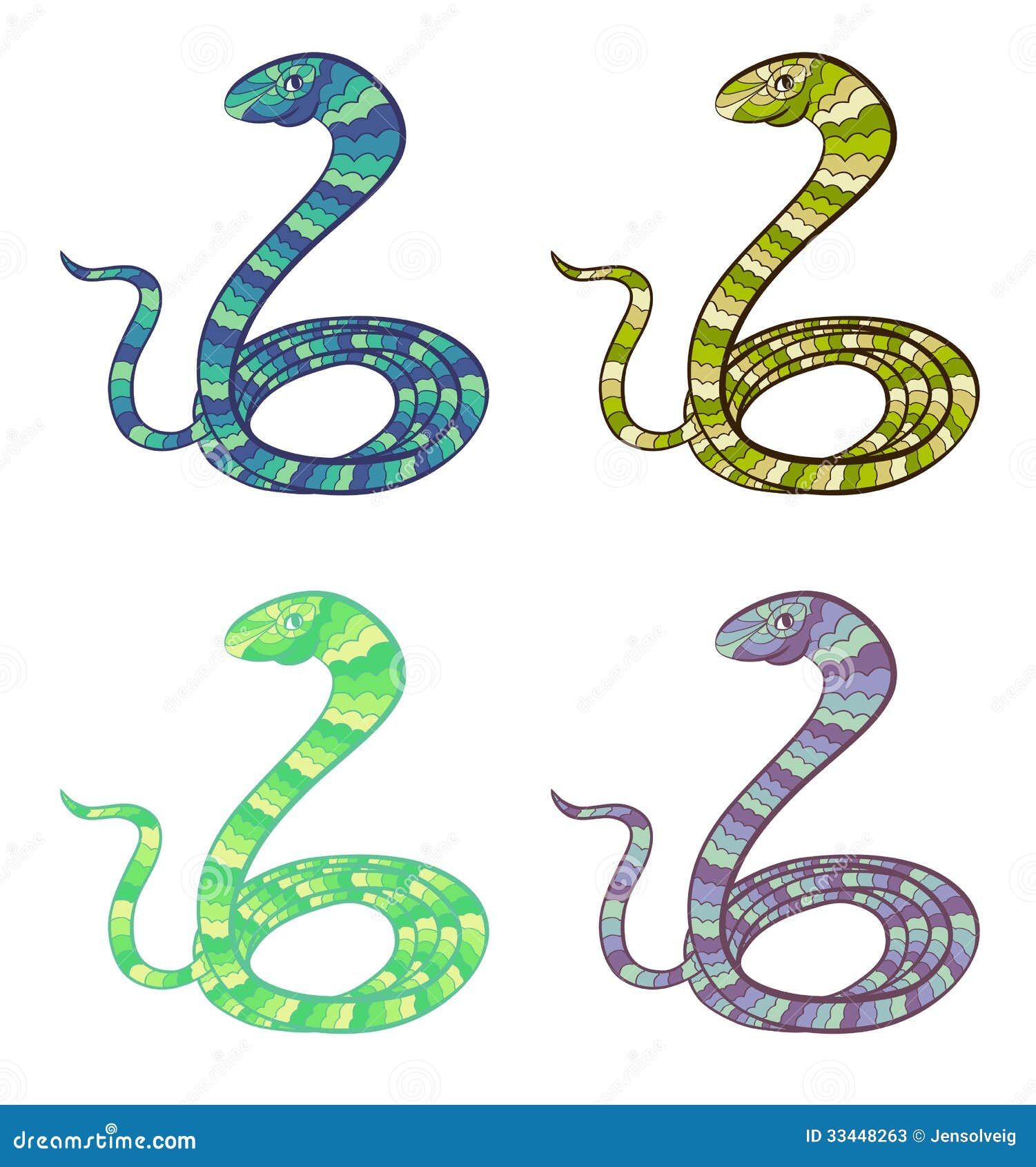 Vector snakes set stock vector. Illustration of drawn - 33448263