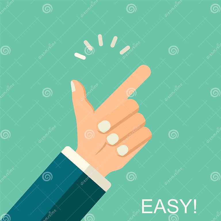 Vector Snap Concept, Flat Style. Snapping Fingers Pattern. Easy ...