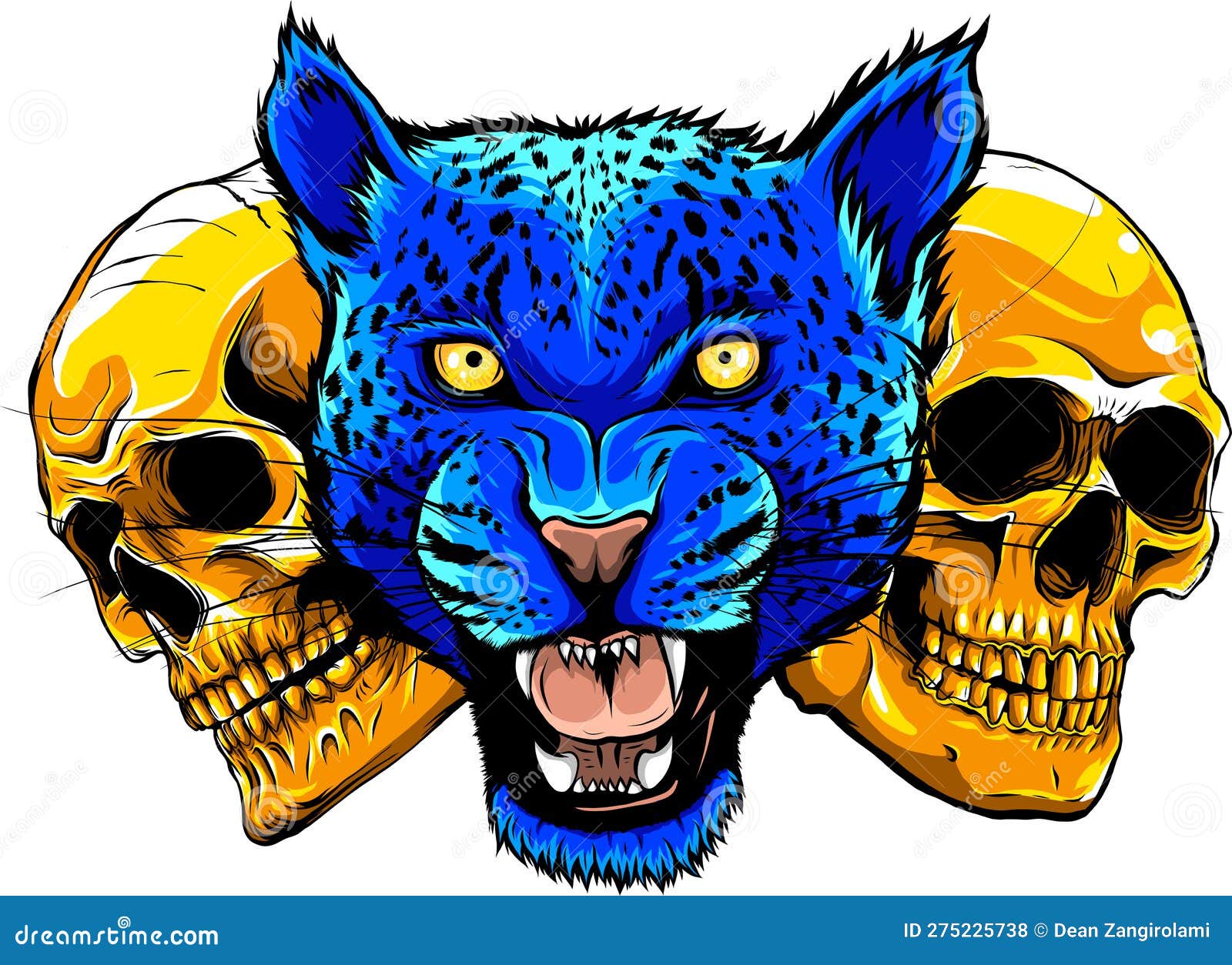 Snarling Face Of A Tiger Cartoon Vector | CartoonDealer.com #166097391