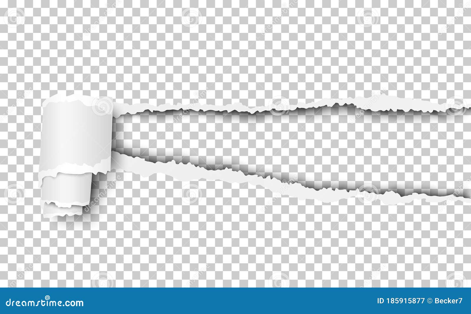 Vector Snatched Window With Torn Edges And Paper Curl. Transparent ...