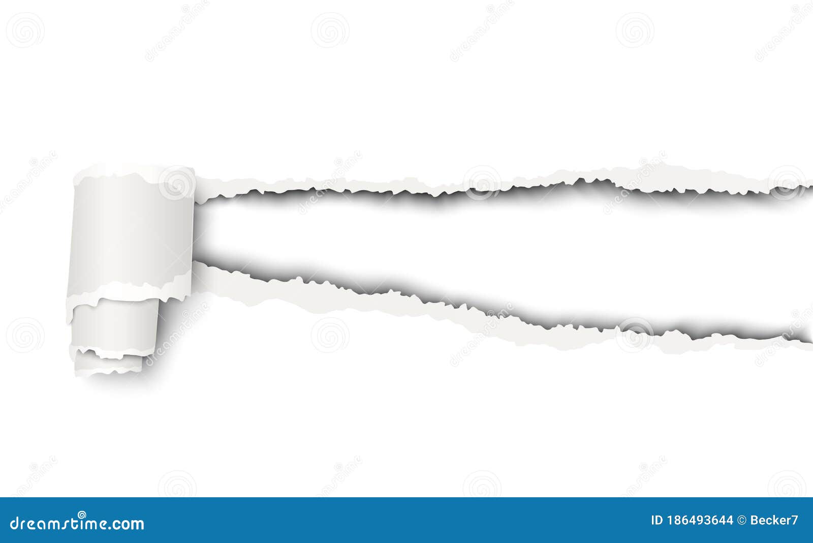Vector Snatched Hole in White Sheet of Paper with Soft Shadow and White ...
