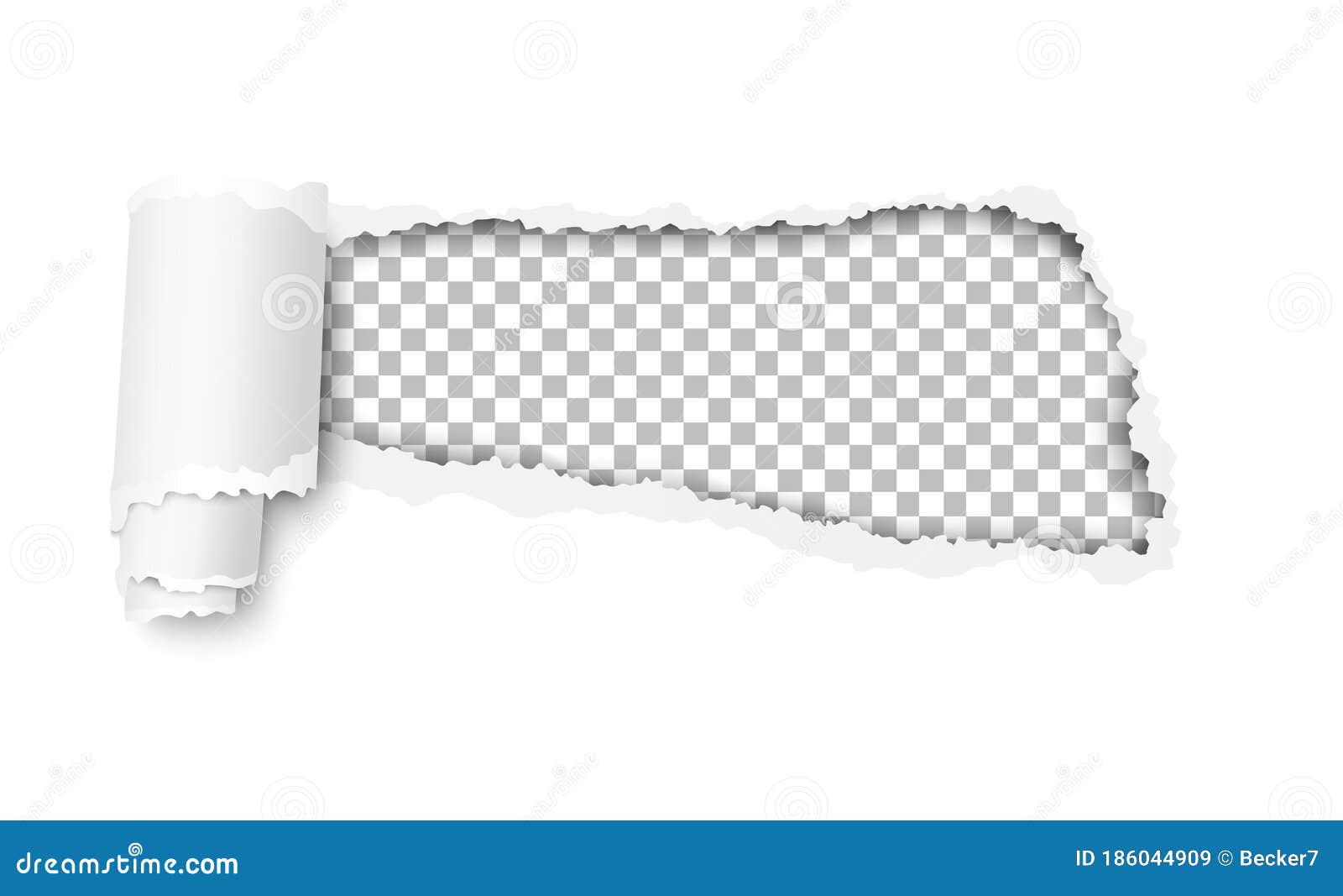 Vector Snatched Hole in White Sheet of Paper with Soft Shadow and ...