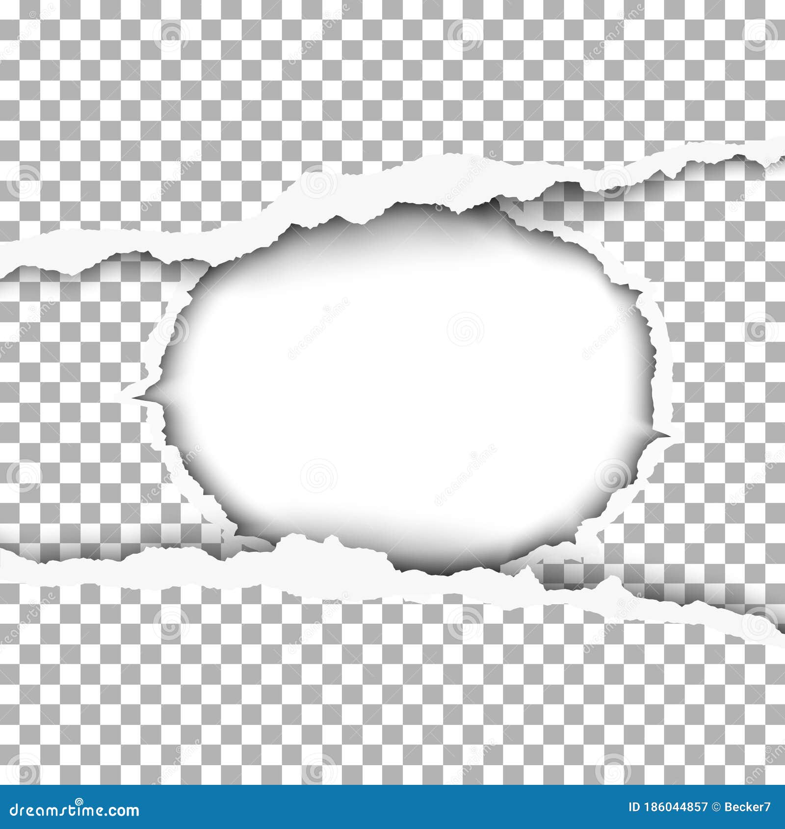 Snatched Middle Of Paper With Torn Edges, Soft Shadow And Space For ...