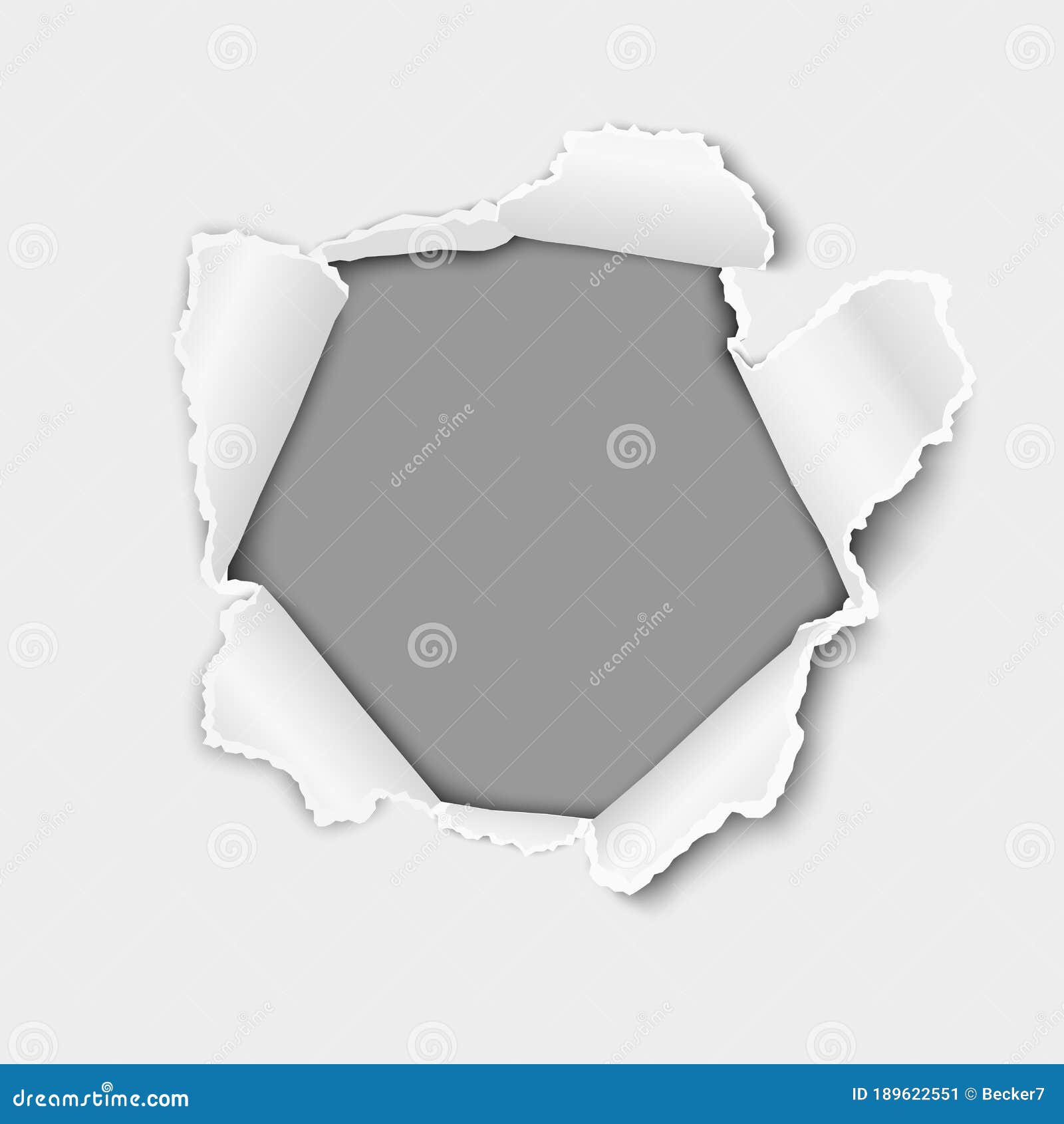 Vector Snatched Window With Torn Edges And Paper Curl. Transparent ...