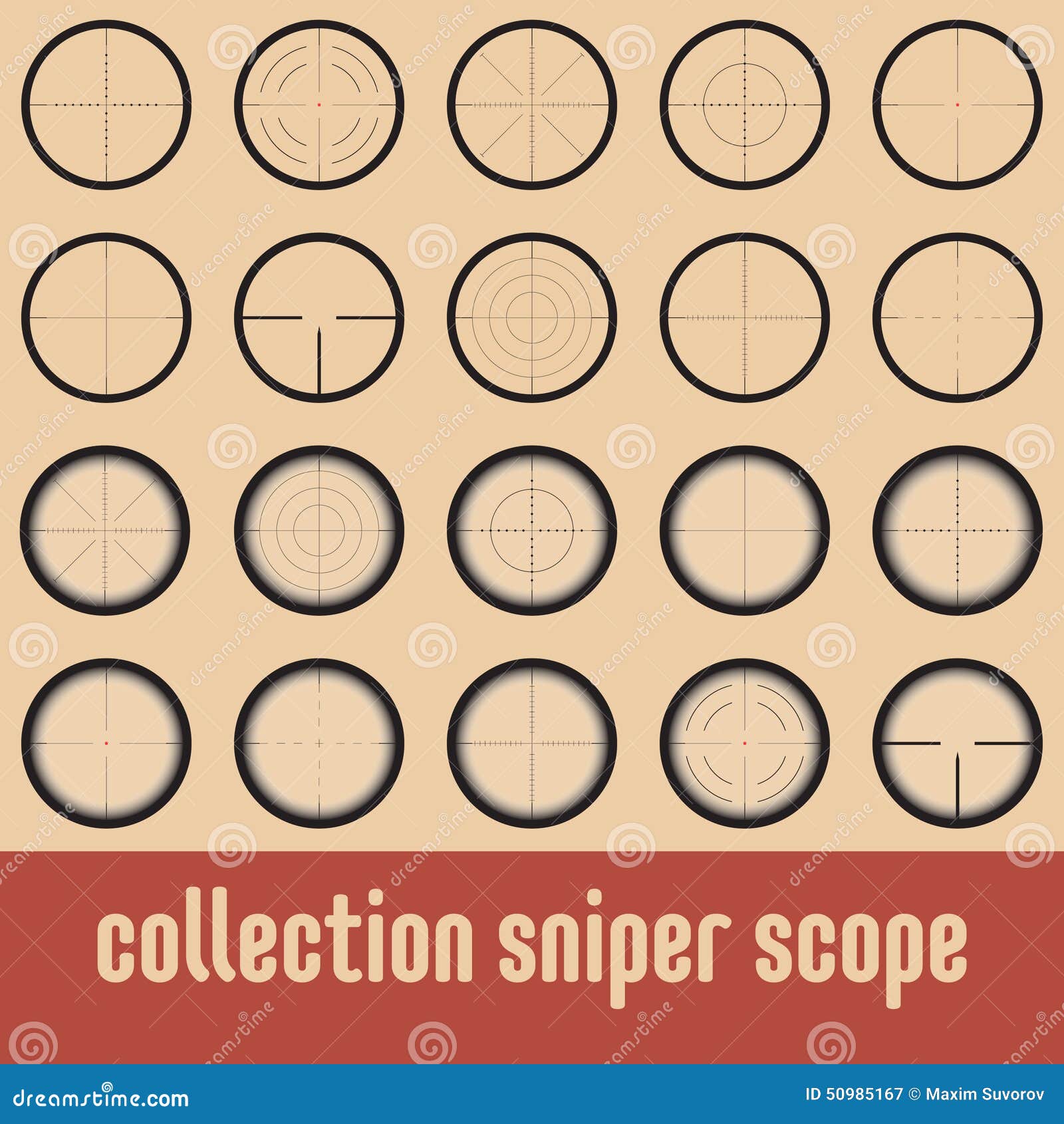 Vector sniper scope stock vector. Illustration of crosshair - 50985167