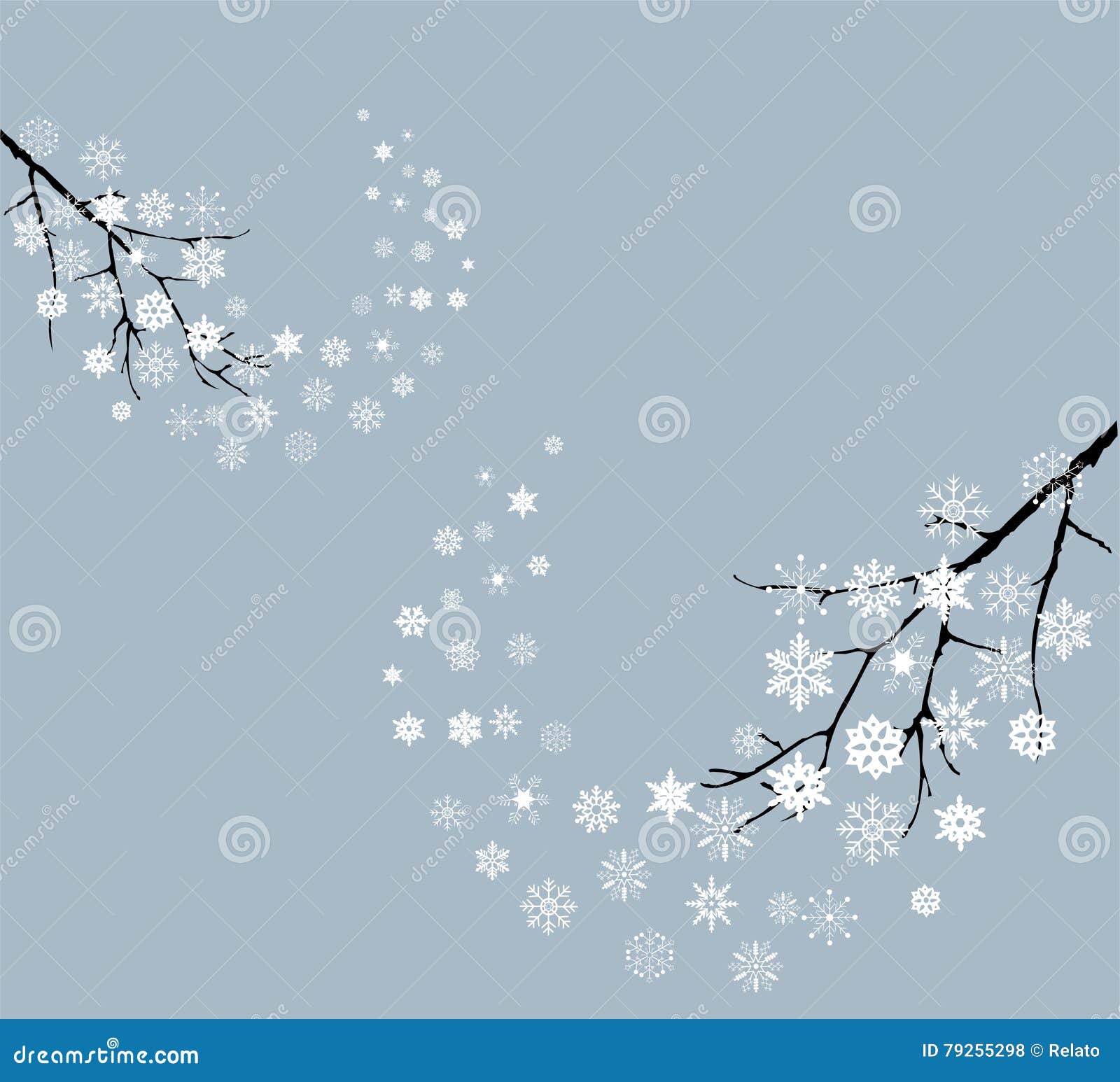 Vector Snow Branch stock vector. Illustration of design - 79255298
