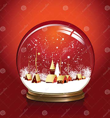 Vector snow globe red stock vector. Illustration of star - 6950942
