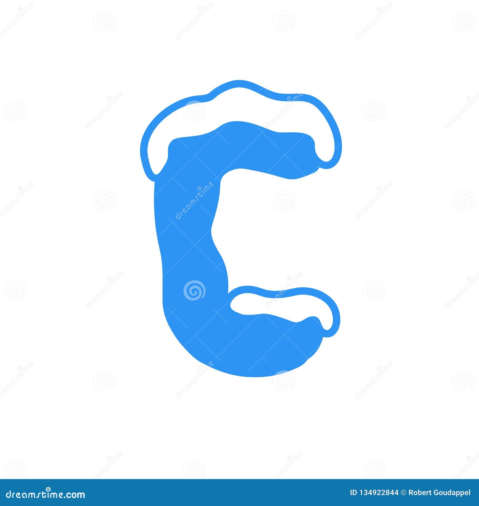 Vector Snow Letter Logo C stock vector. Illustration of celebration ...