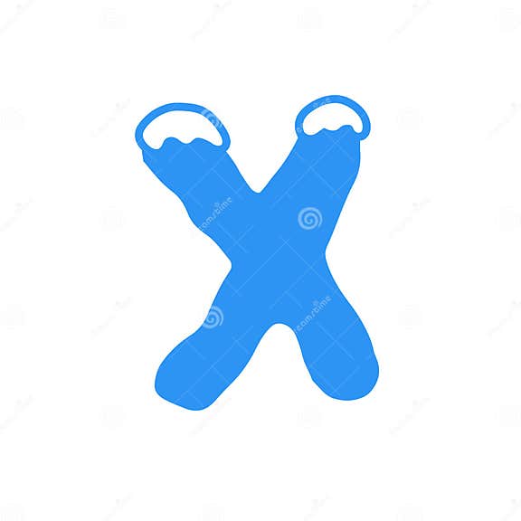 Vector Snow Letter Logo X stock vector. Illustration of seasonal ...