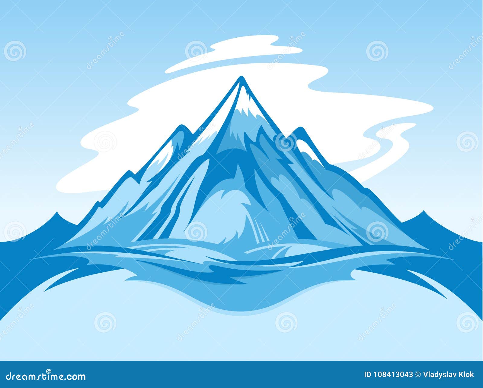 Vector Snow Mountains Landscape Stock Vector - Illustration of ...