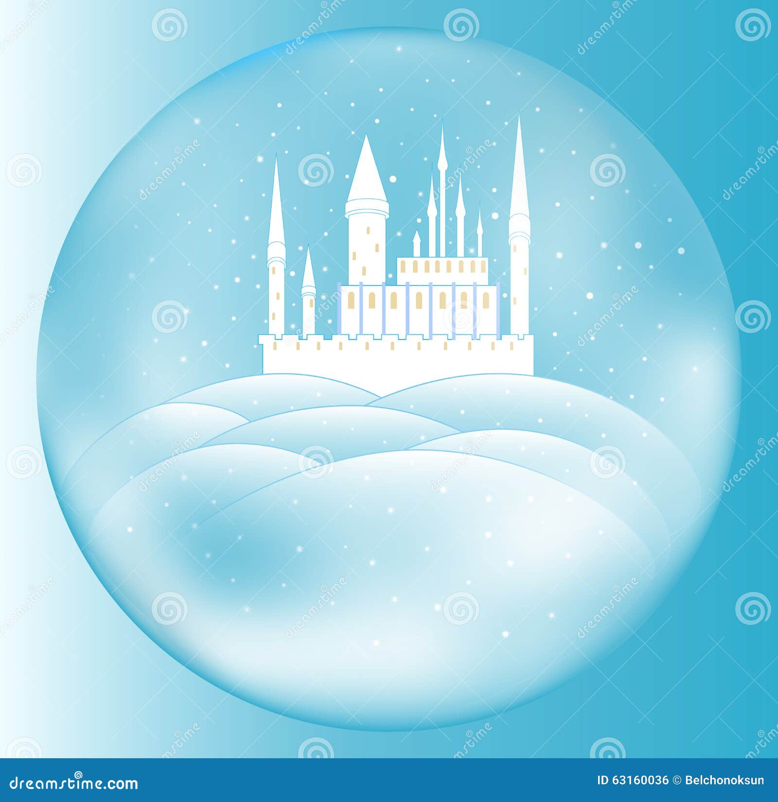 Vector Snow Queen S Castle Inside Crystal Ball Stock Vector ...