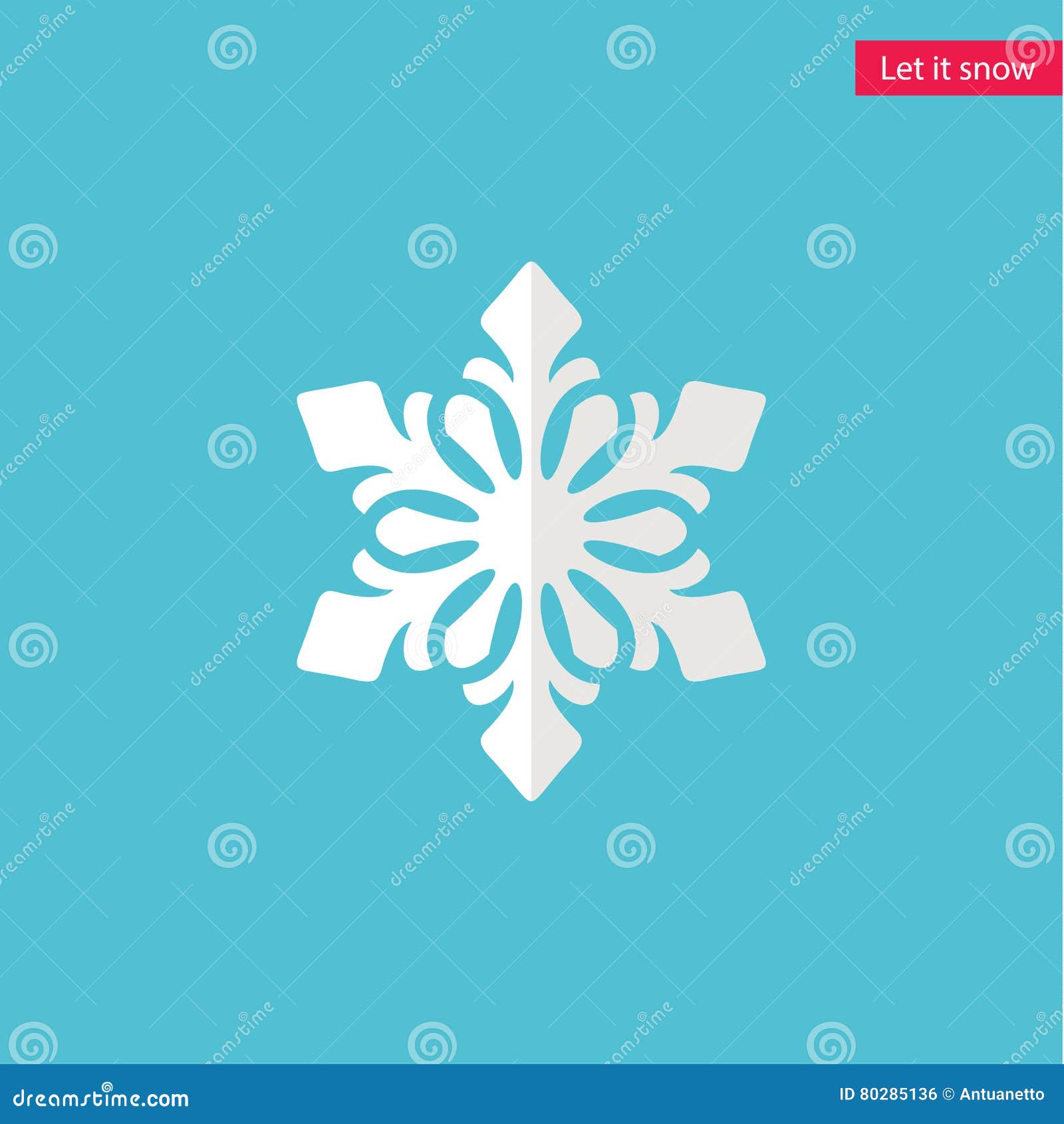 Vector Snowflake Flat Icon. Stock Vector - Illustration of design ...