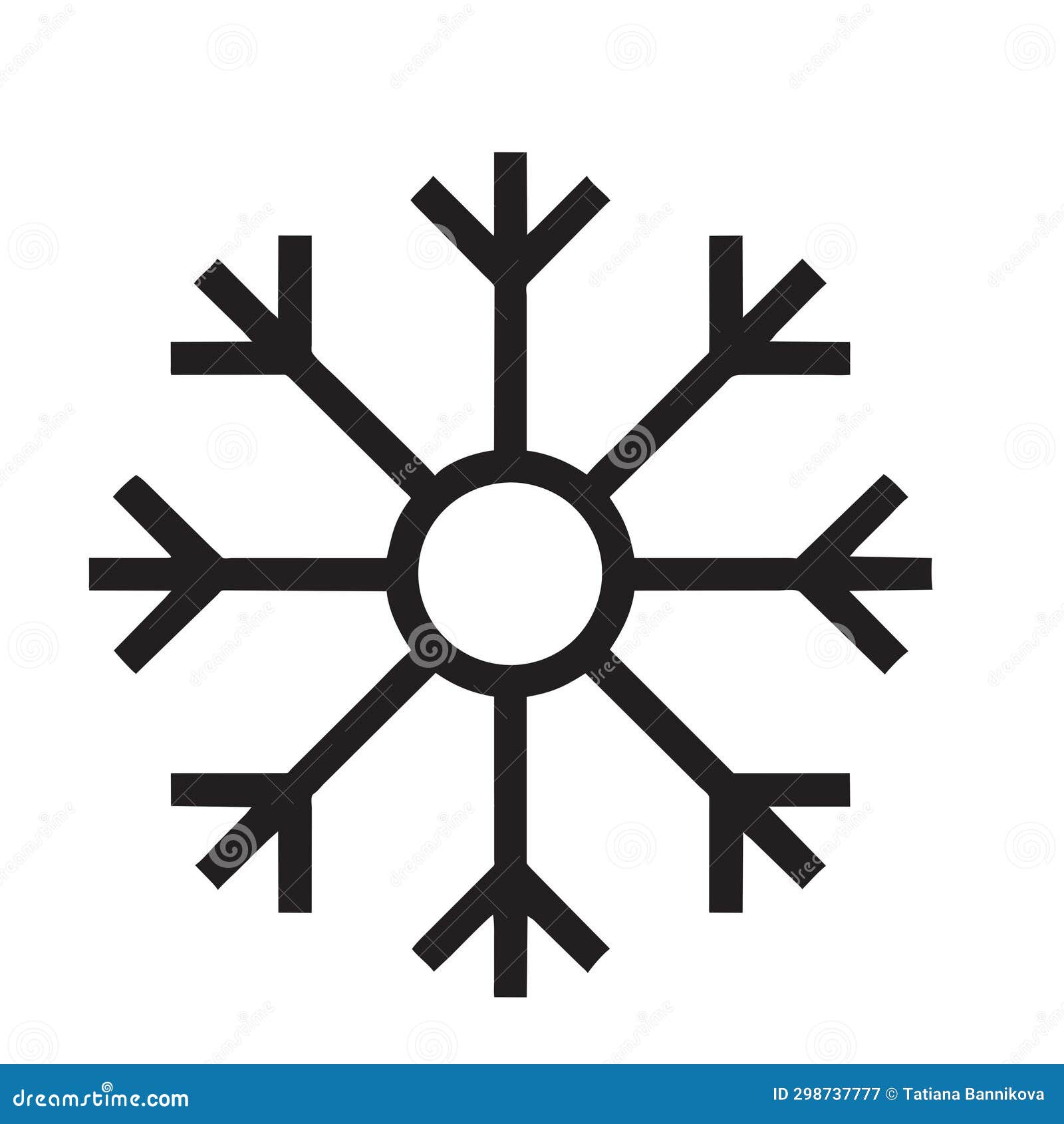Vector Snowflake Icon. Pictogram Stock Vector - Illustration of black ...