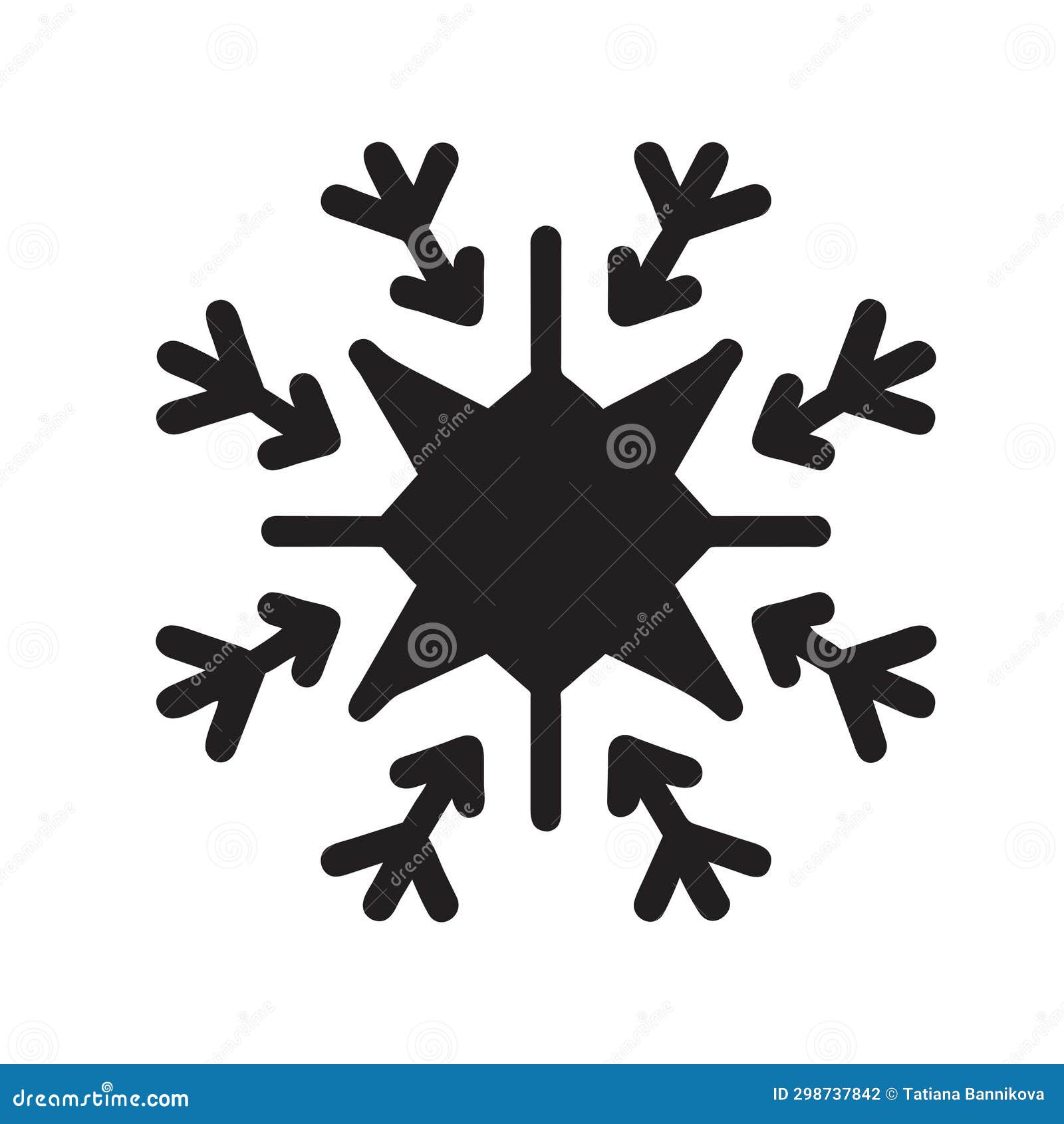 Vector Snowflake Icon. Pictogram Stock Vector - Illustration of symbol ...