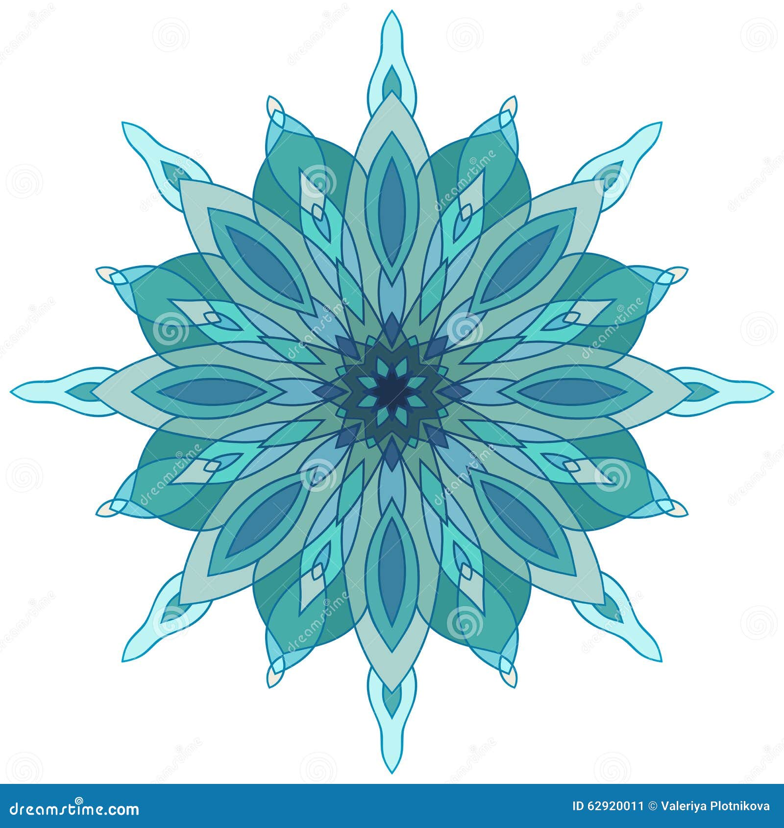 Vector snowflake mandala stock vector. Illustration of invitation ...