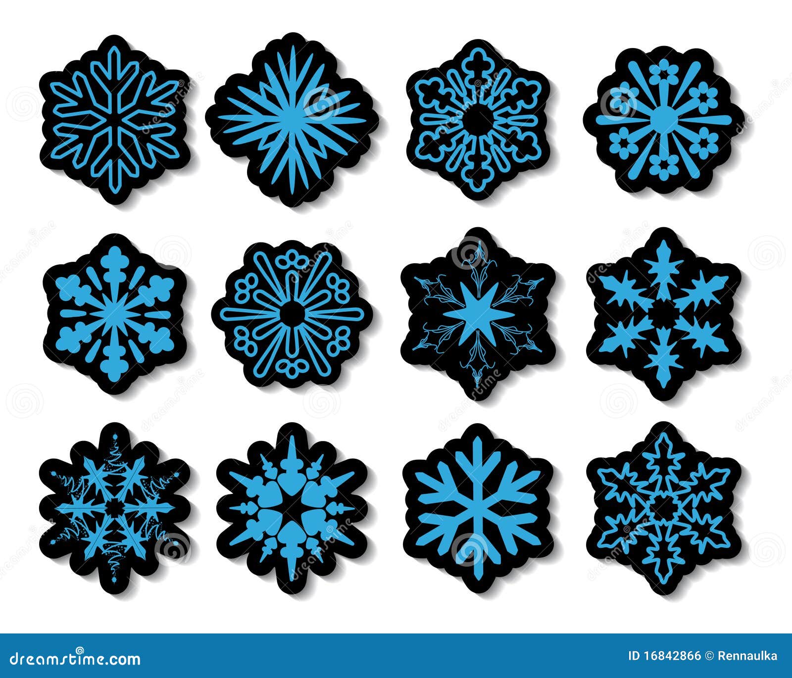 Vector snowflake stickers stock vector. Illustration of sale - 16842866