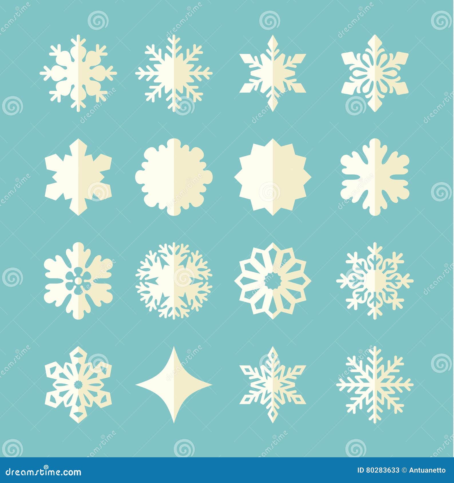 Vector Snowflake Winter Set Stock Vector - Illustration of graphic, simple: 80283633